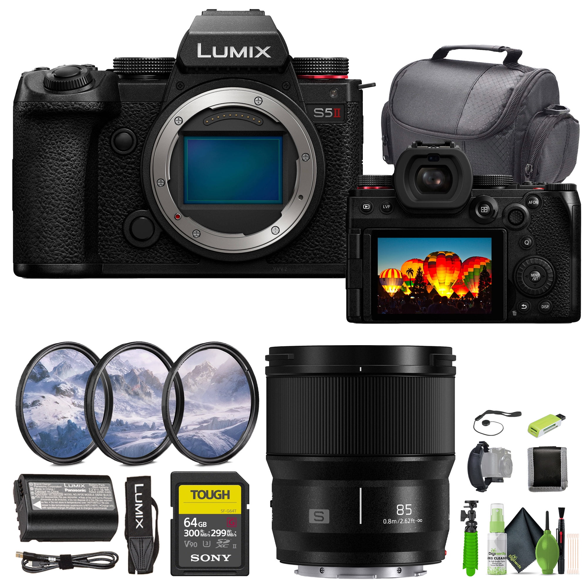 Panasonic Lumix S5II Mirrorless Camera Bundle with Lumix S 85mm F/1.8 ...