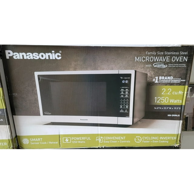 Panasonic 2.2 cu ft 1250W Countertop Microwave Oven with Inverter & Genius Sensor, Stainless ...