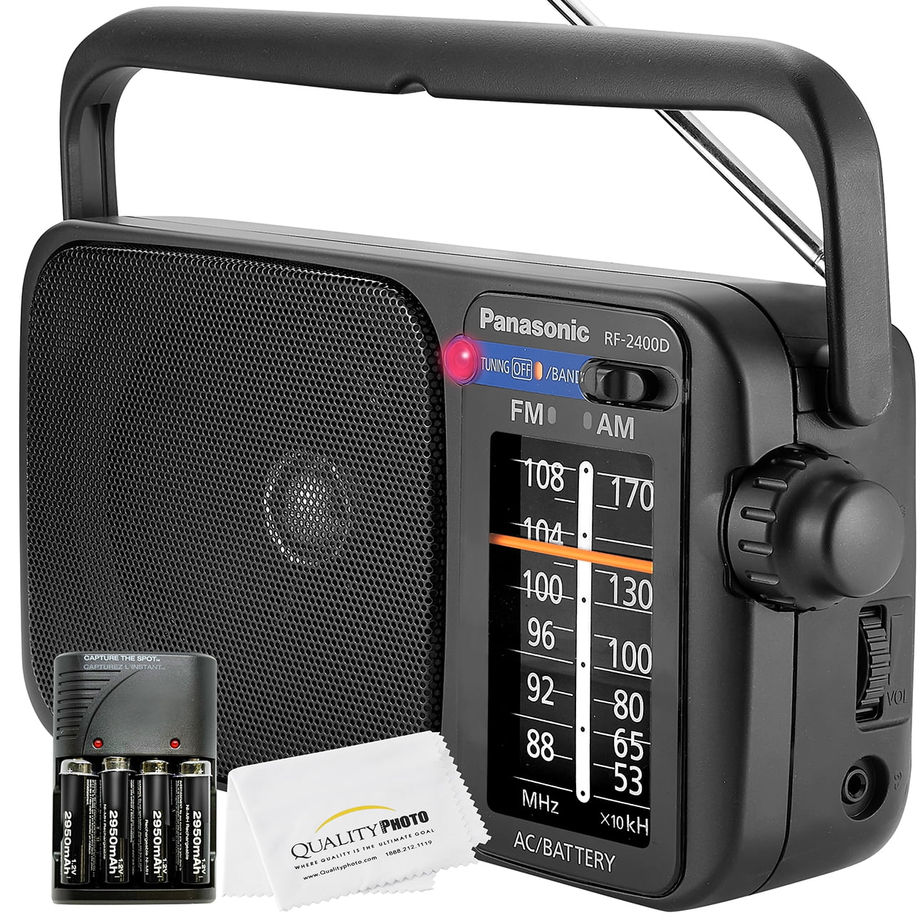 Panasonic Radio Portable Digital AM/FM RF-2400D+ Rechargeable Batteries ...