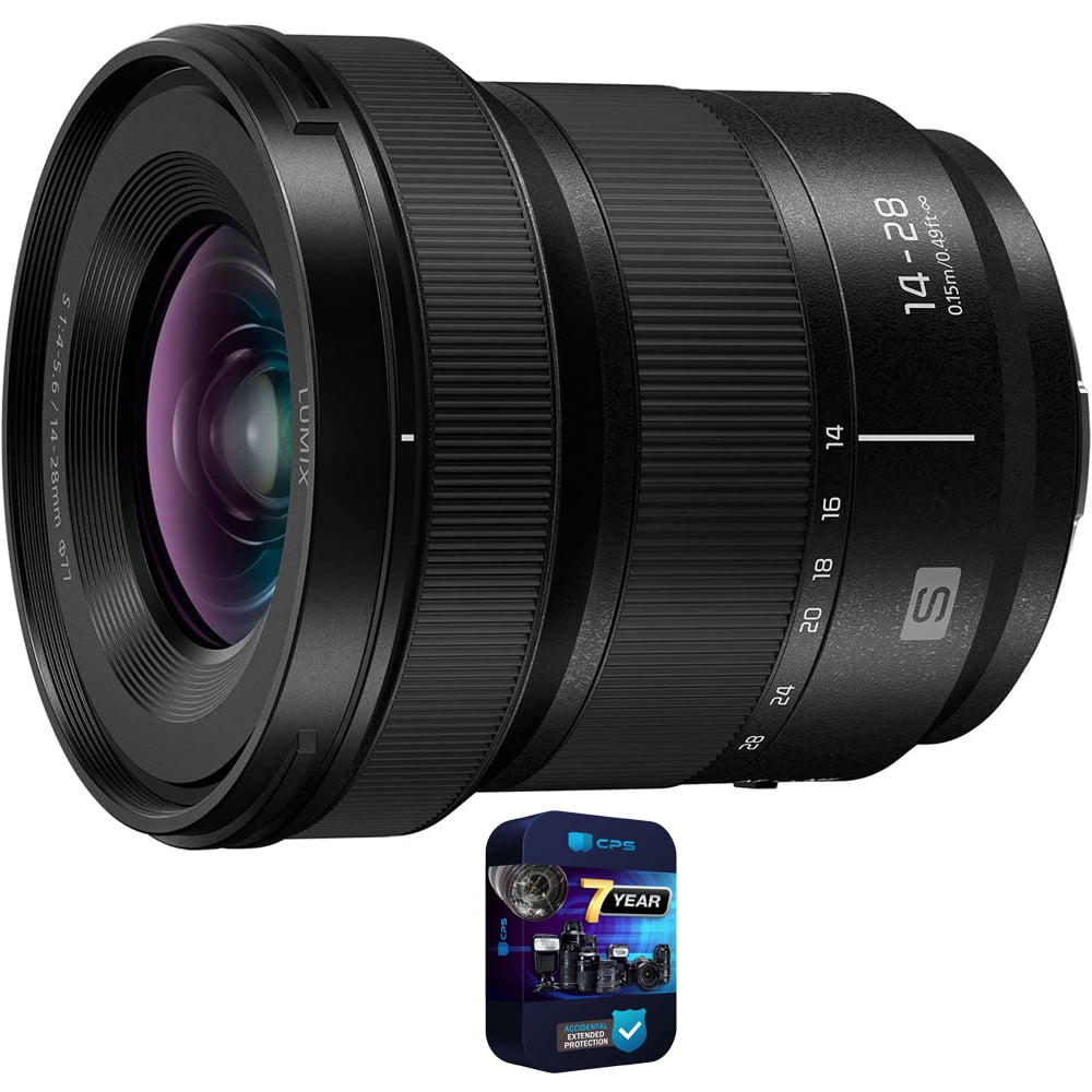 Panasonic S-R1428 Lumix 14-28mm f/4-5.6 Ultra Wide-Angle Macro L-Mount Lens Bundle with 7 YR CPS ...