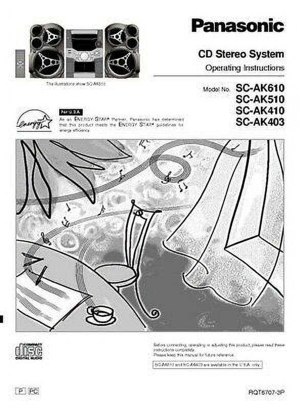 Panasonic SA-AK403 SA-AK410 SA-AK510 SA-AK610 CD Stereo Instruction ...