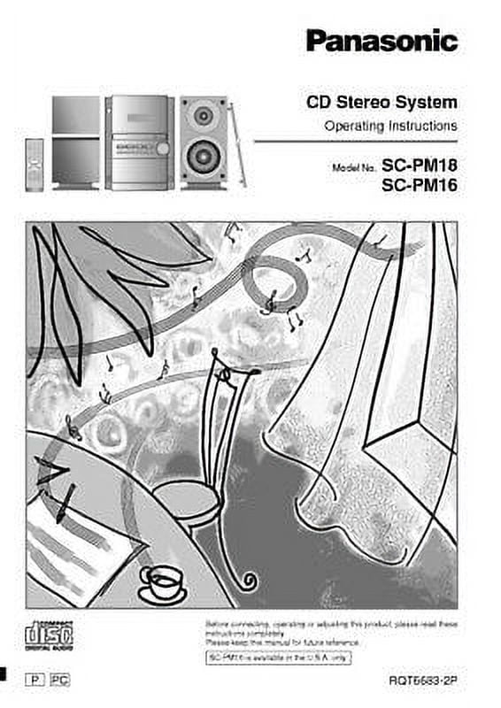 Panasonic SA-PM16 SA-PM18 CD Stereo System Owners Instruction Manual ...