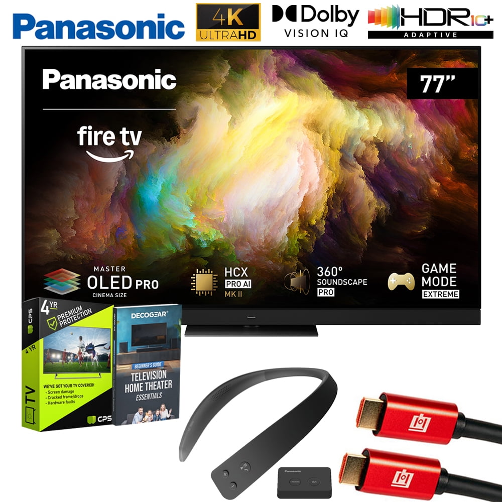 Panasonic Z8BAP 77 Inch OLED 4K Smart Fire TV, 144Hz TV-77Z8BAP Bundle ...