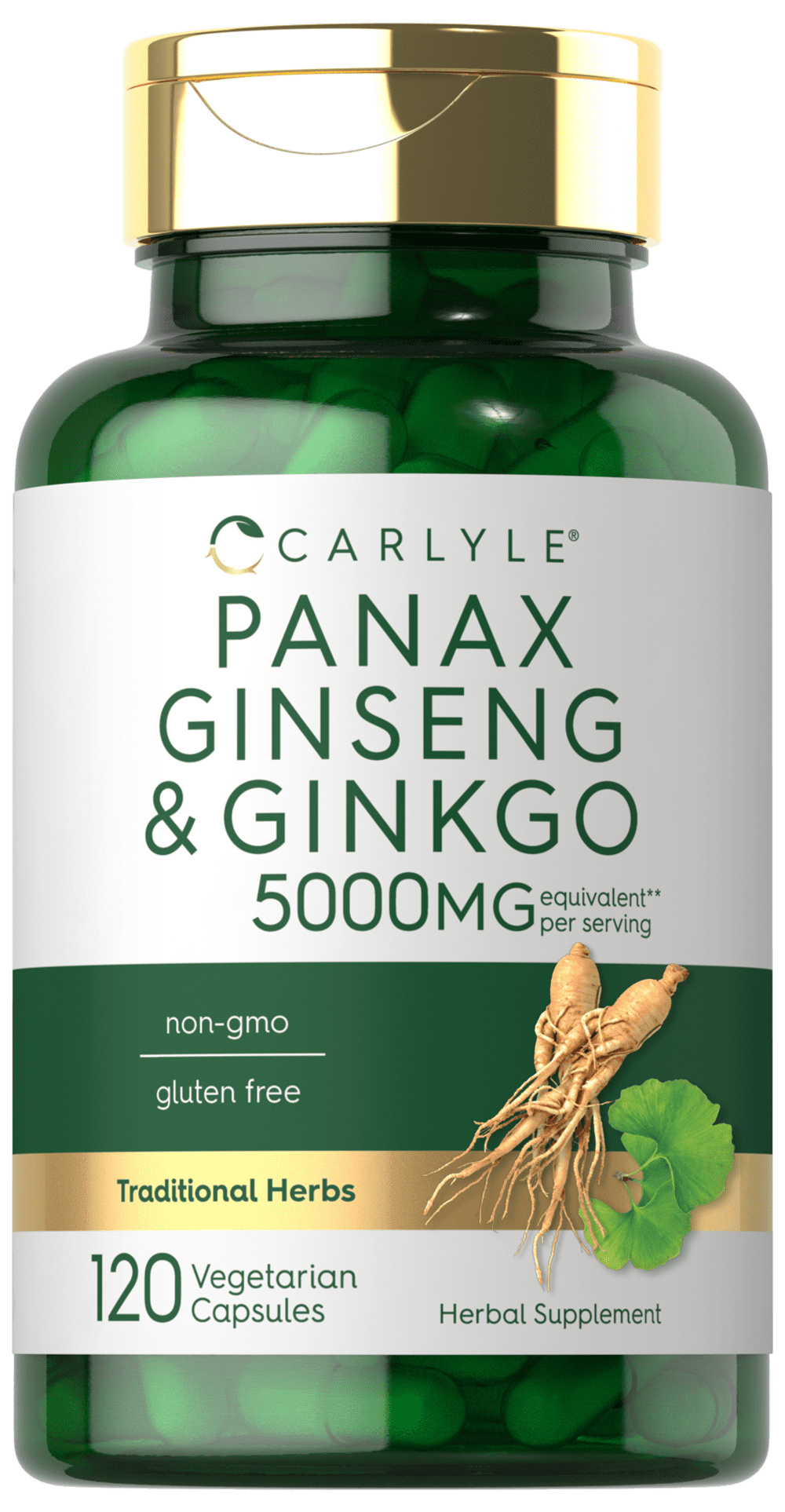 Carlyle Panax Ginseng + Ginkgo Biloba Supplements | 5,000mg | 120 ...