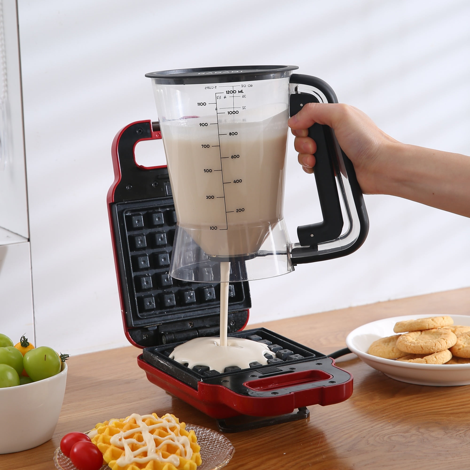 Pancake Batter Dispenser 5 Cup with Sturdy Handle,Batter Separator for ...