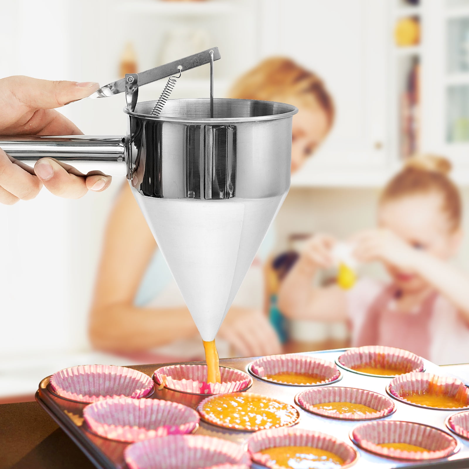 Pancake Batter Dispenser Stainless Steel Funnel Cake Dispenser 1200ml ...