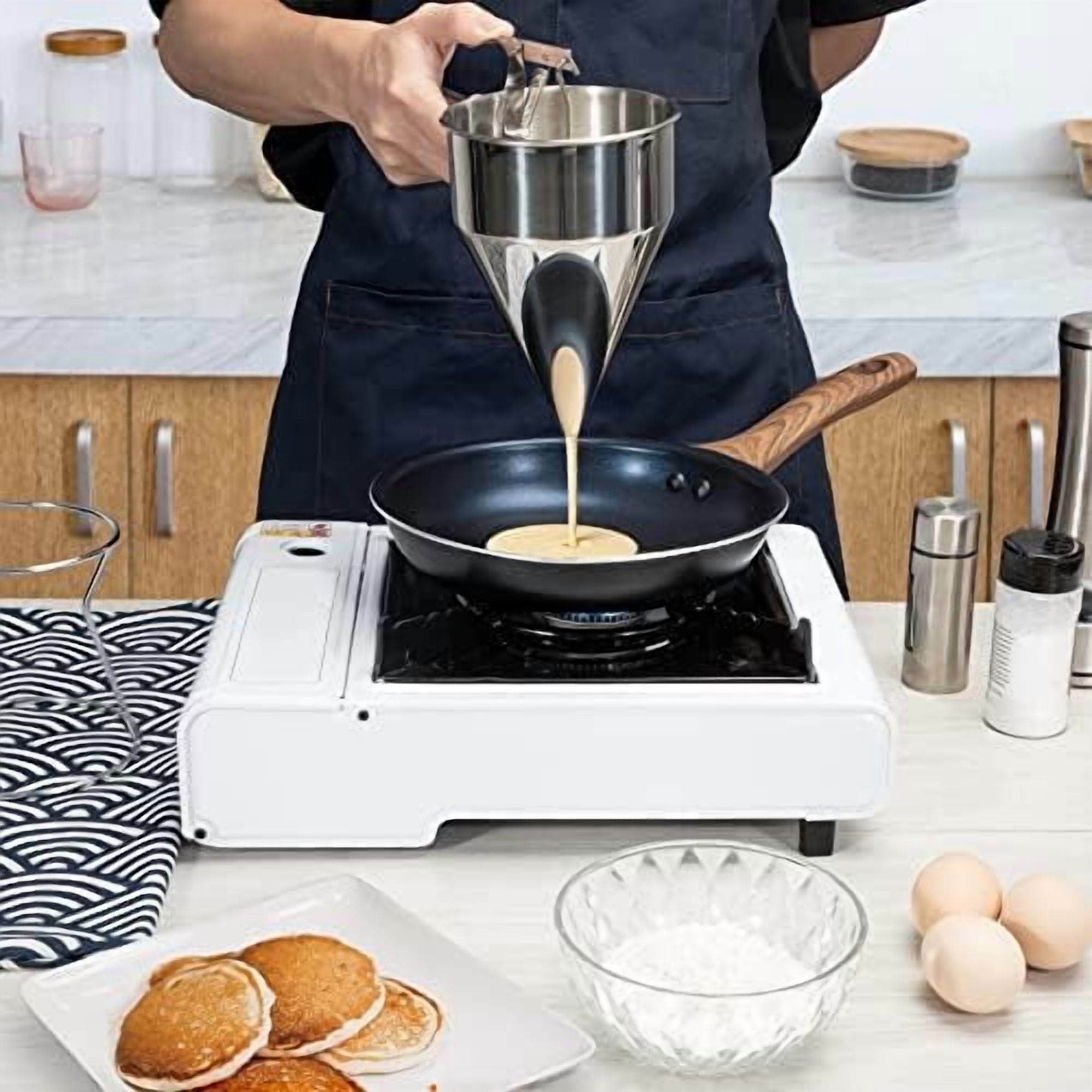 Pancake Batter Dispenser, Stainless Steel Funnel Cake Dispenser with ...