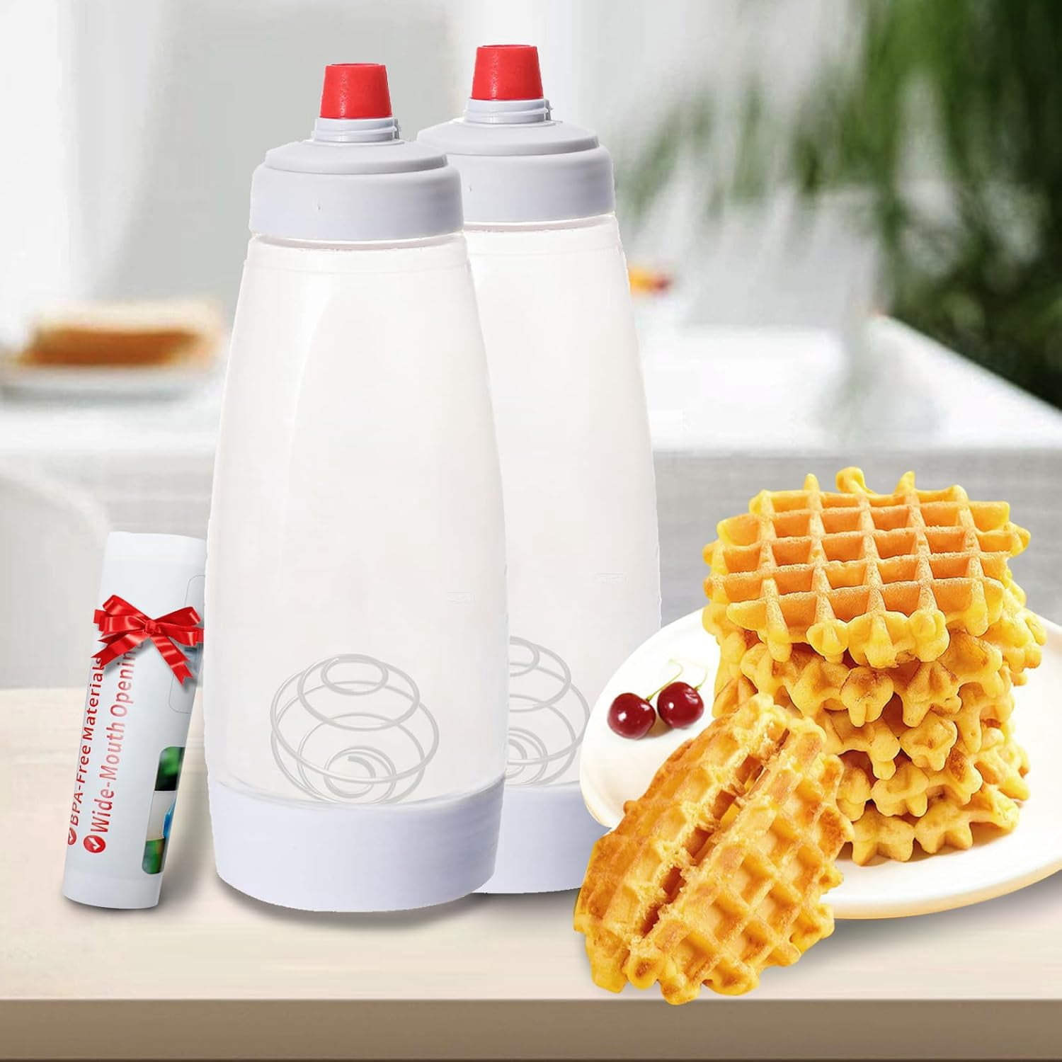 Pancake Batter Dispenser Waffle Batter Dispenser and mixing ball Batter ...