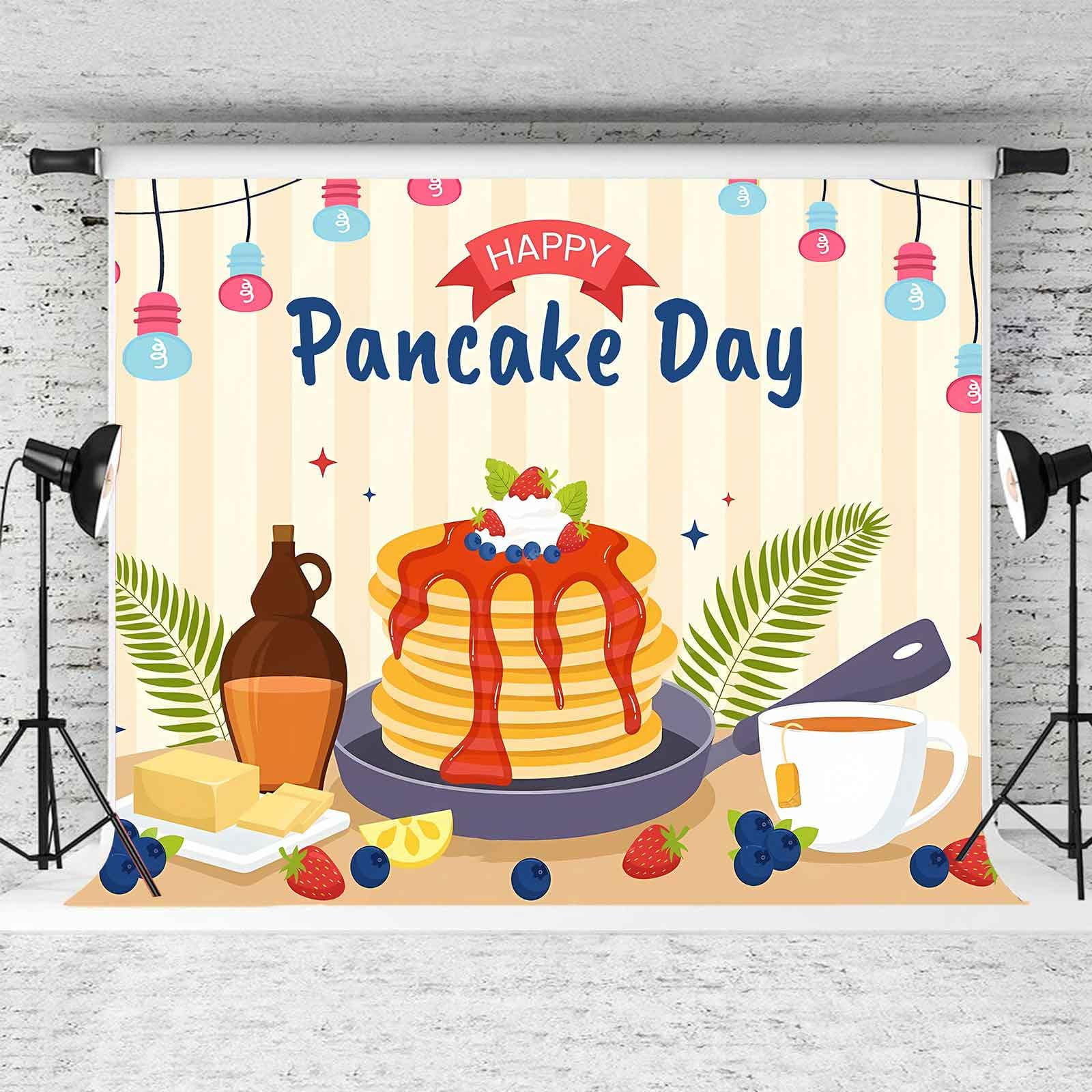 Pancake Day Backdrop 7x5ft Sweet Pancake Theme Photography Background ...