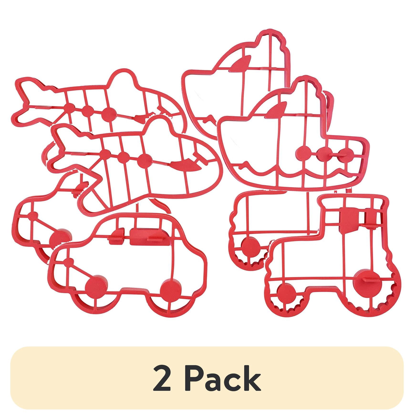 (2 pack) Pancake and Egg Molds - 4 Pack of Car, Train, Airplane ...