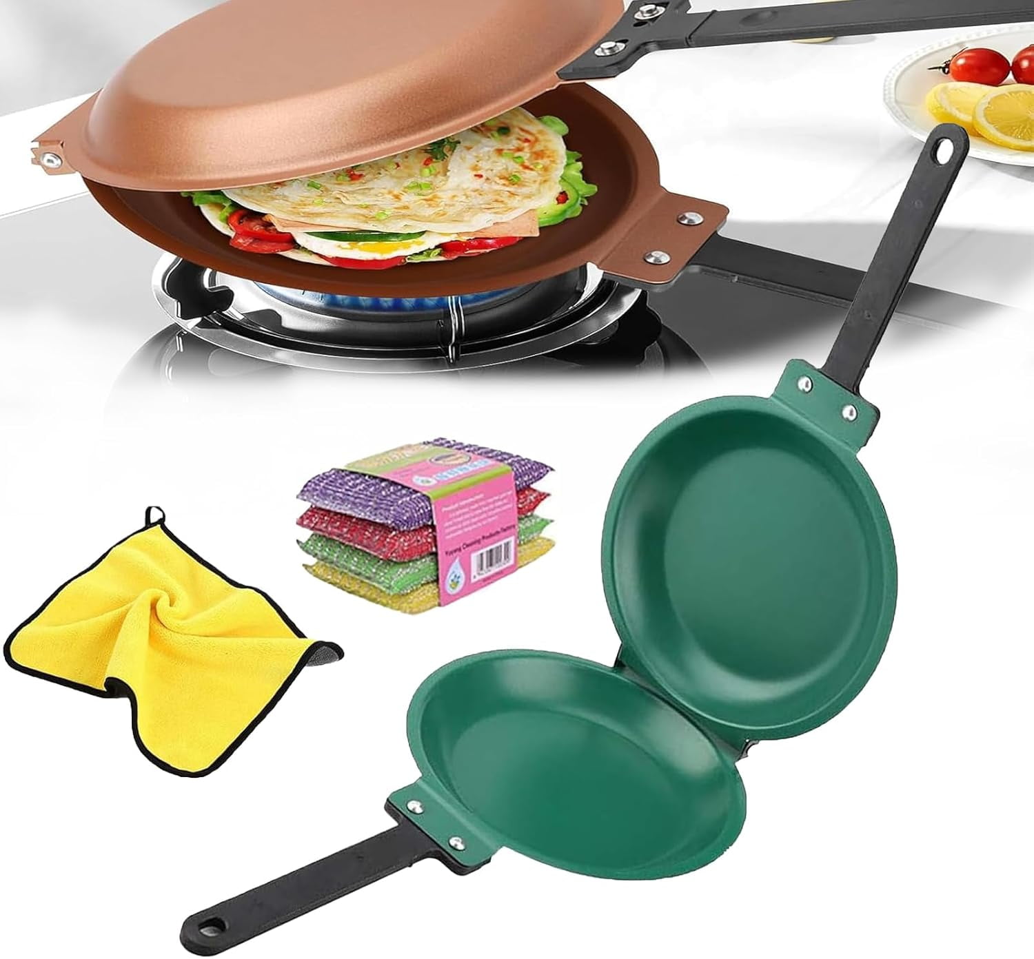 Pancake Pan, Flip Master Pancake Pan, Double-Sided Non-Stick Pancake ...