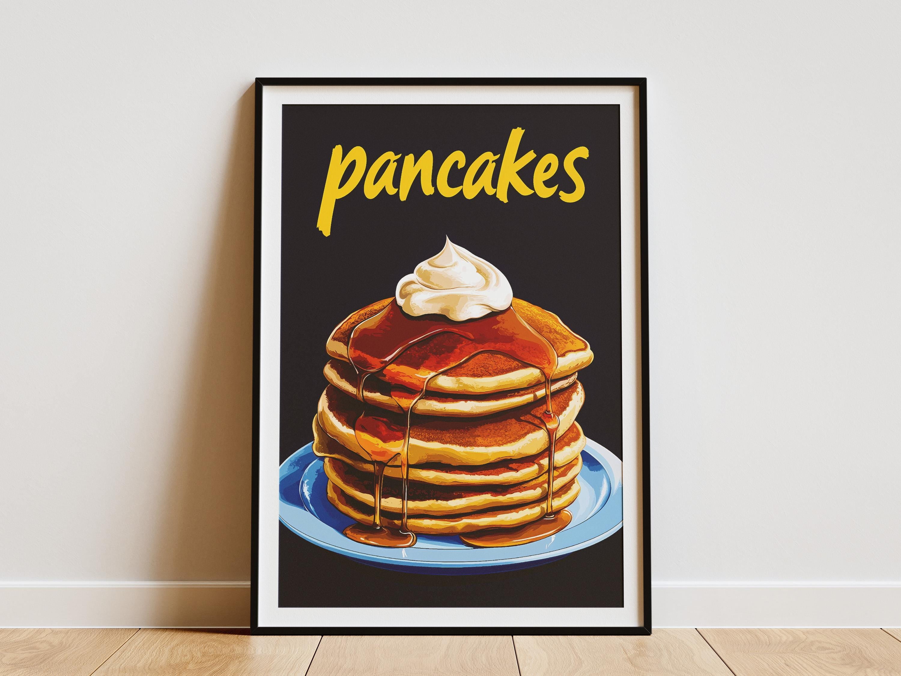 Pancake Poster Print Buttermilk Pancakes Illustration Breakfast Food ...