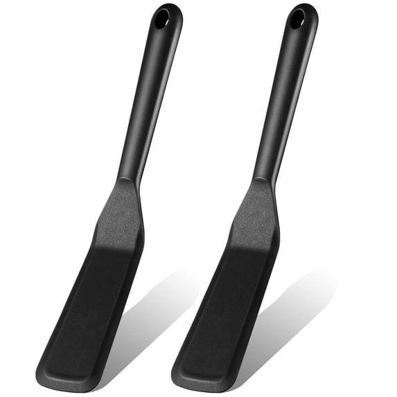 Pancake Spatula Flipper, Long Handle Silicone Spatula, Beveled Edge Non ...