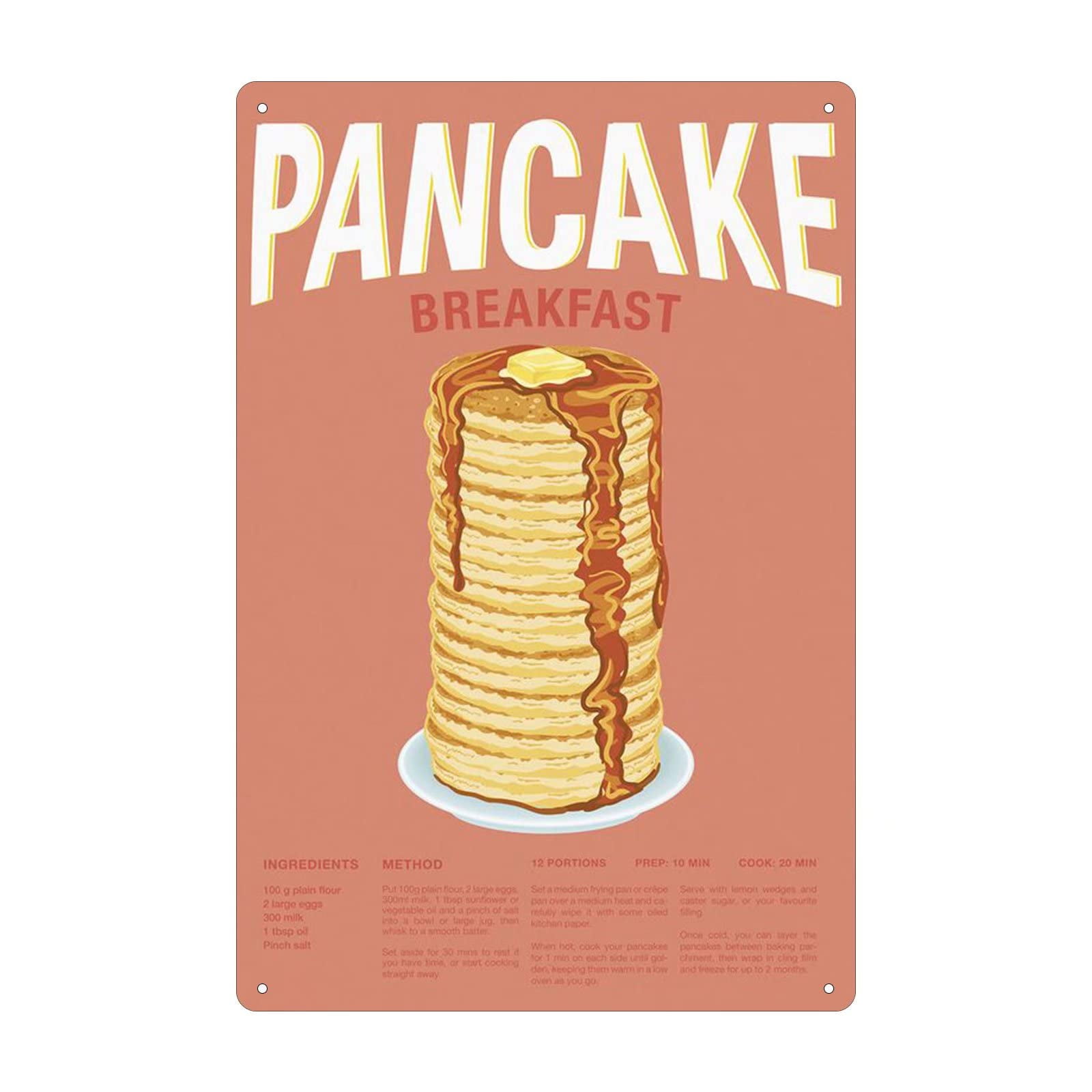 Pancake metal Board Hanging Aluminum Signs Vintage Breakfast Poster ...