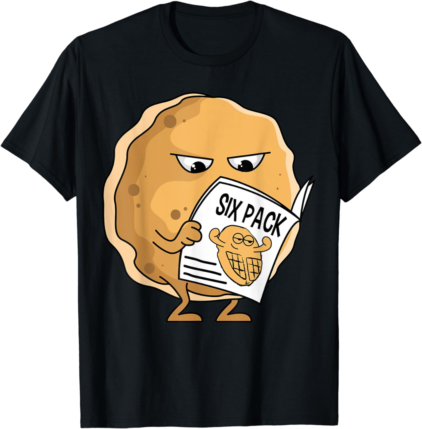 Pancakes Waffle 6 Pack Abs Breakfast Flapjack Hotcake Food T-Shirt ...
