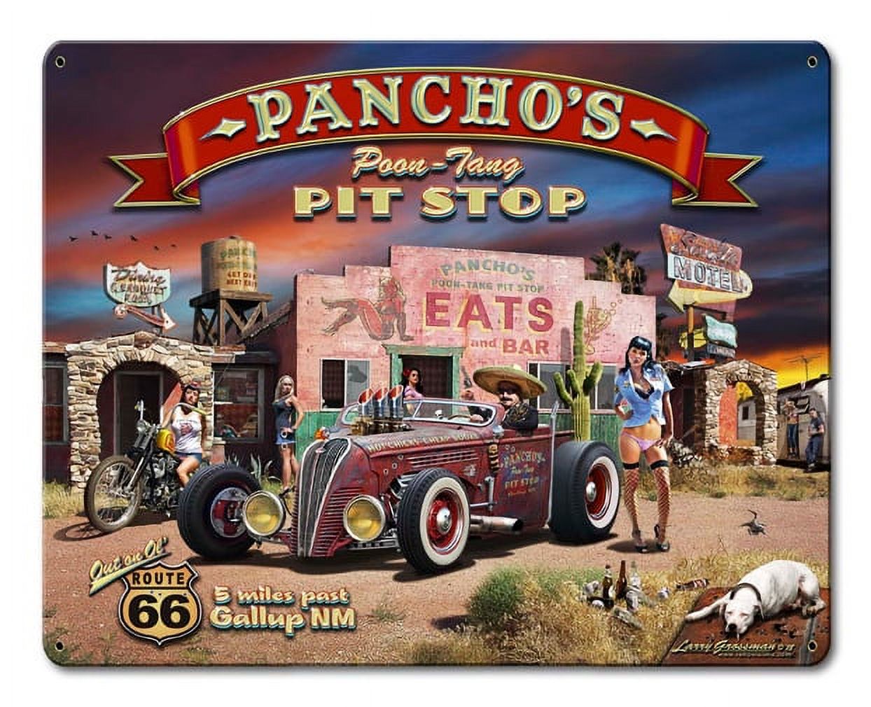 Pancho's Poon-Tang Pit Stop Vintage Sign “Made in the USA with heavy ...