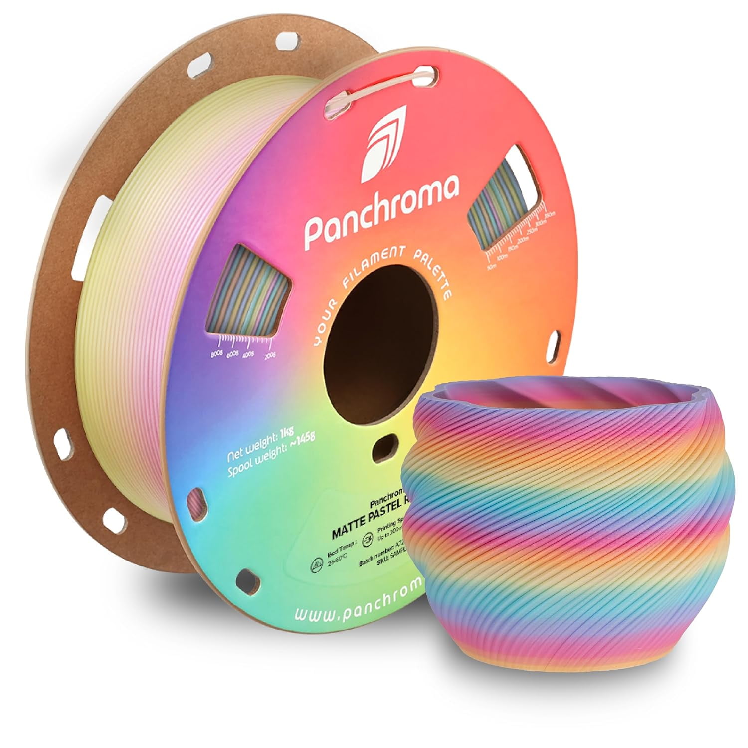 Panchroma Gradient Matte PLA Filament, Multicolor Gradient Matte Pastel ...