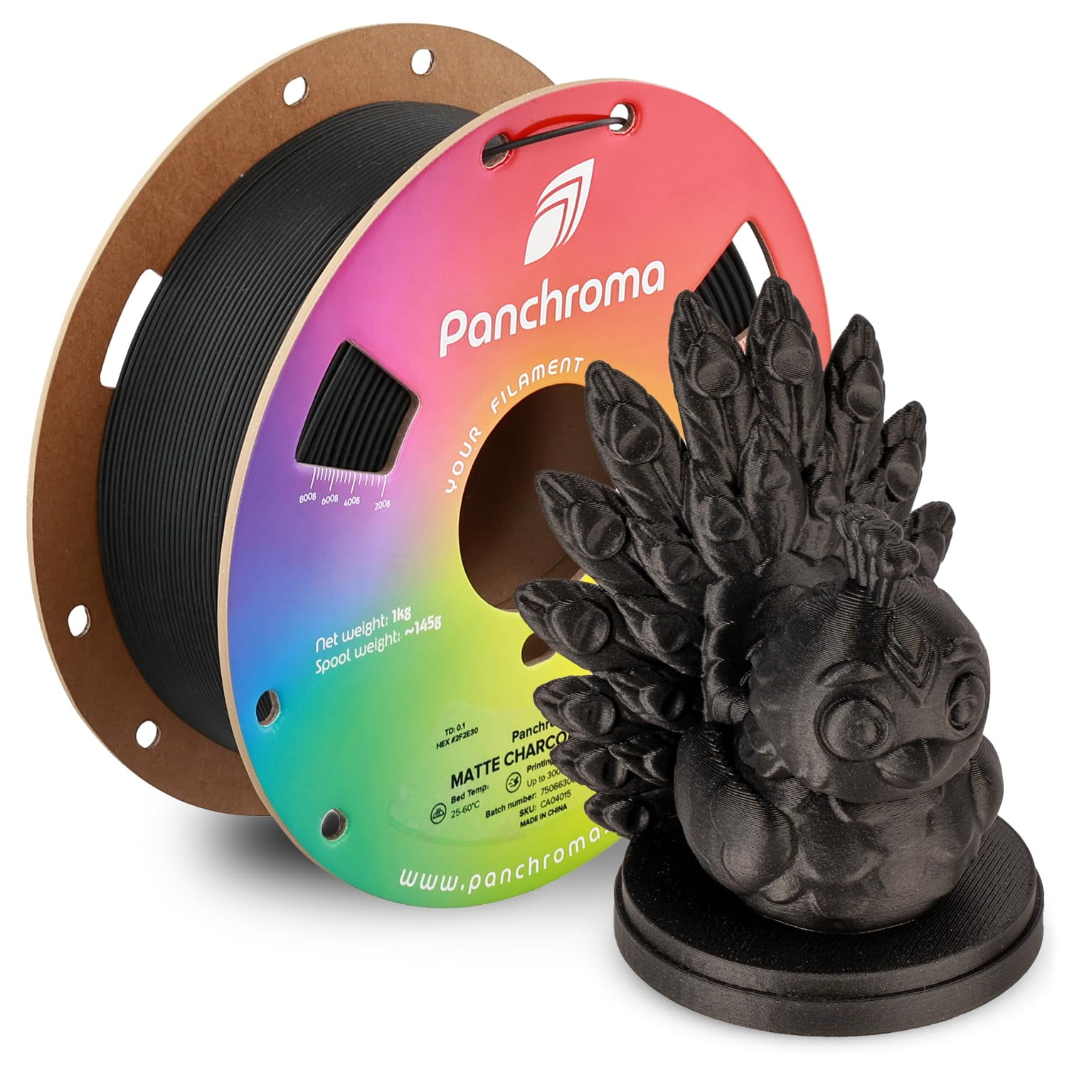 Panchroma Matte PLA Filament, Charcoal Black 1.75mm 1kg 3D Printing ...
