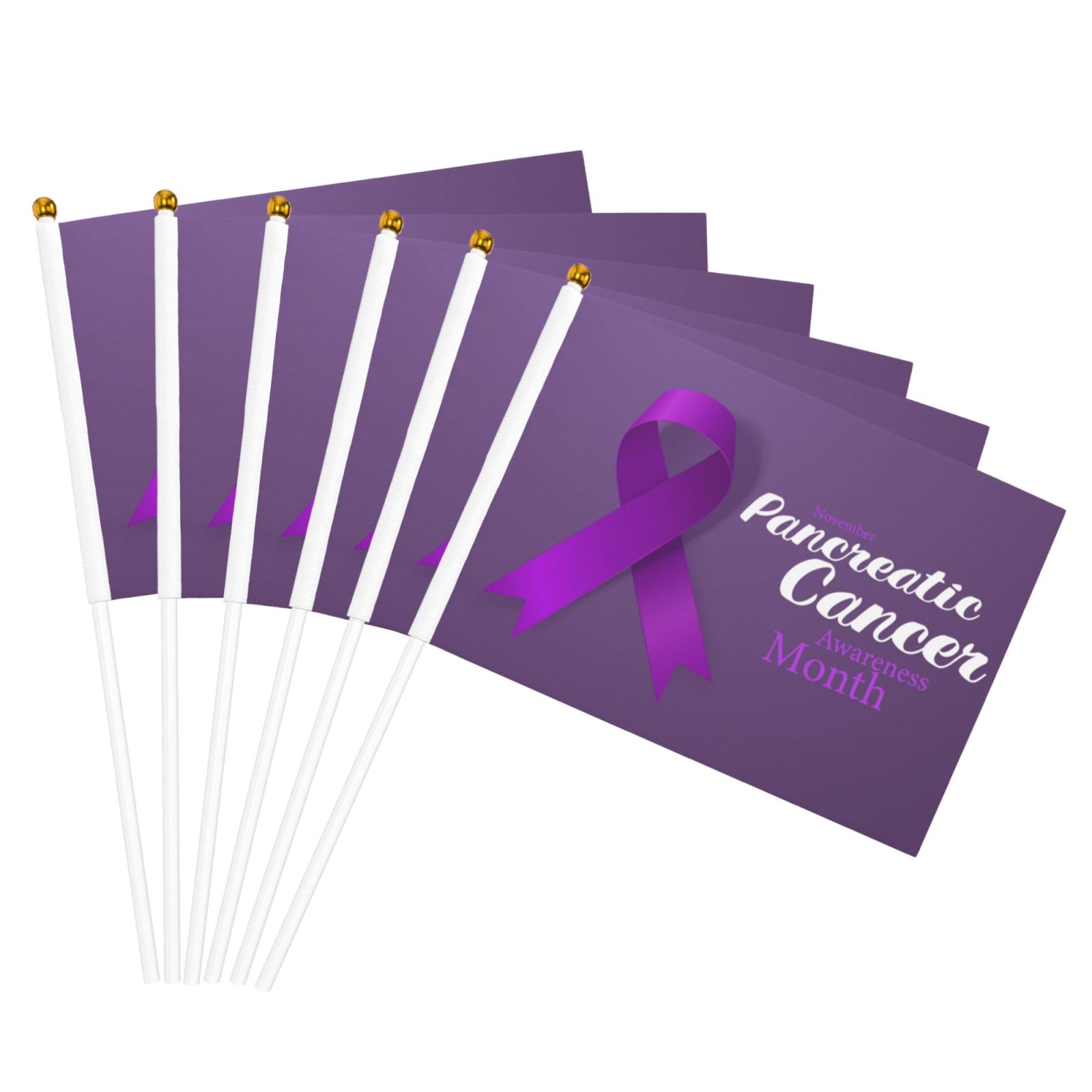 Pancreatic Cancer Awareness Flag Small Flags Stick 5.5'' x 8.2'' Hand ...