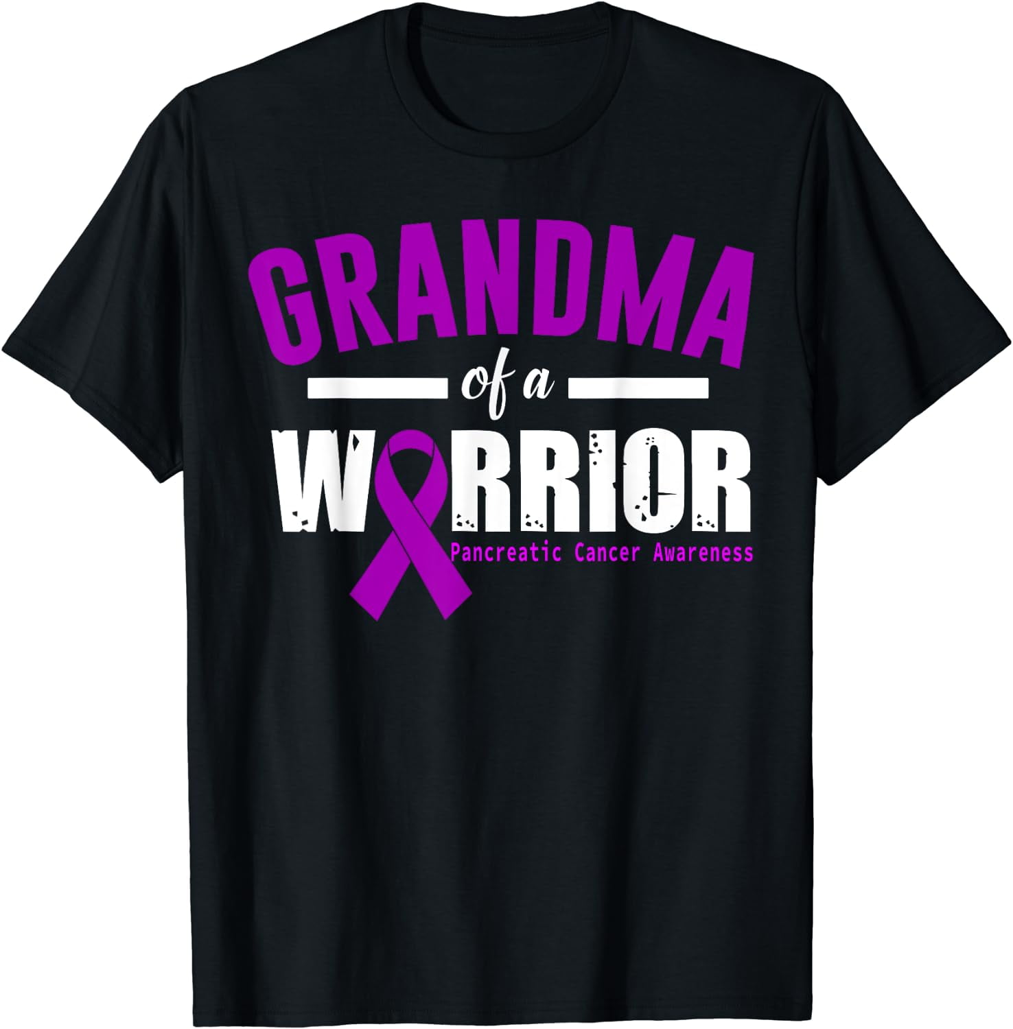 Pancreatic Cancer Awareness Grandma Support Purple Ribbon T-Shirt ...