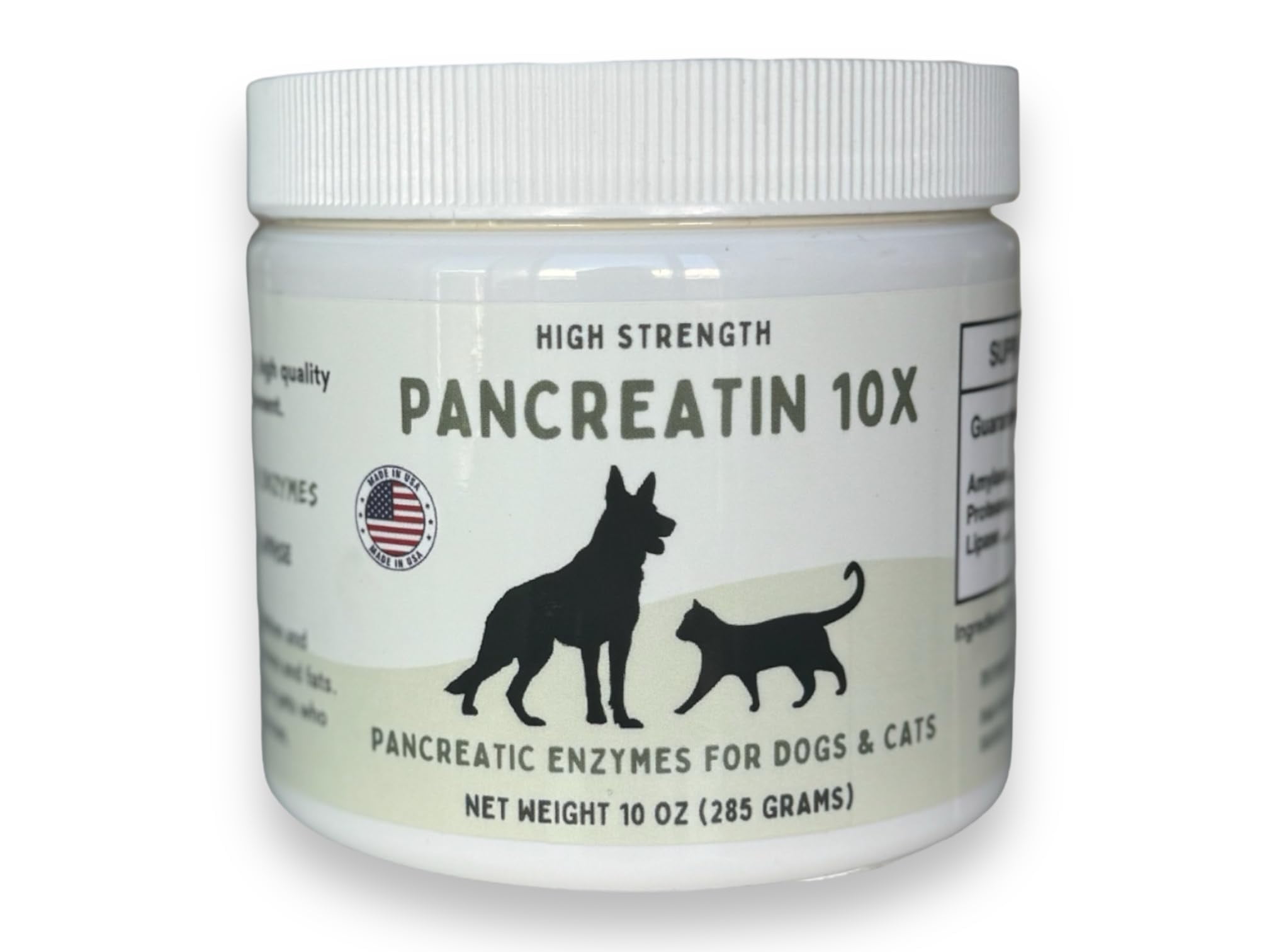Pancreatin 10X - Pancreatic OIF8 enzymes for Dogs and Cats (Made in USA ...