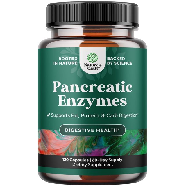 Natures Craft Pancreatin Digestive Enzymes - Protease, Amylase, Lipase ...