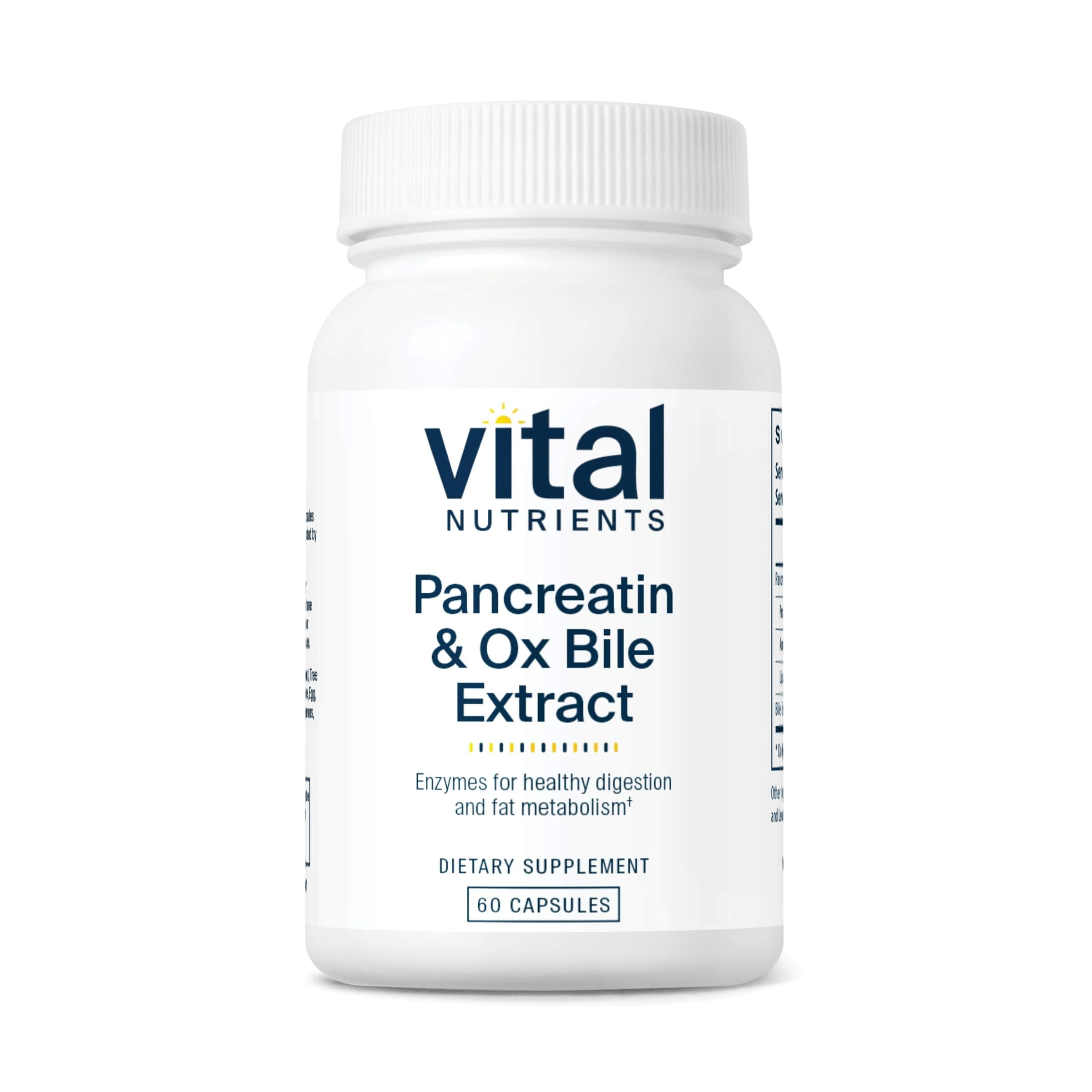Vital Nutrients Pancreatin & Ox Bile Extract, Digestive Enzymes ...