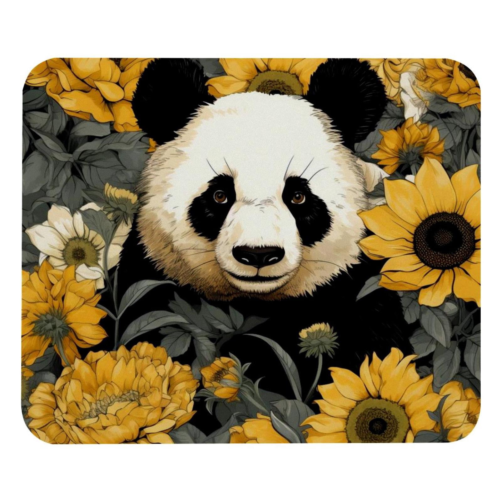 Panda 8.3x9.8 Inch Square Desk Mat with Non-Slip Rubber Bottom for ...