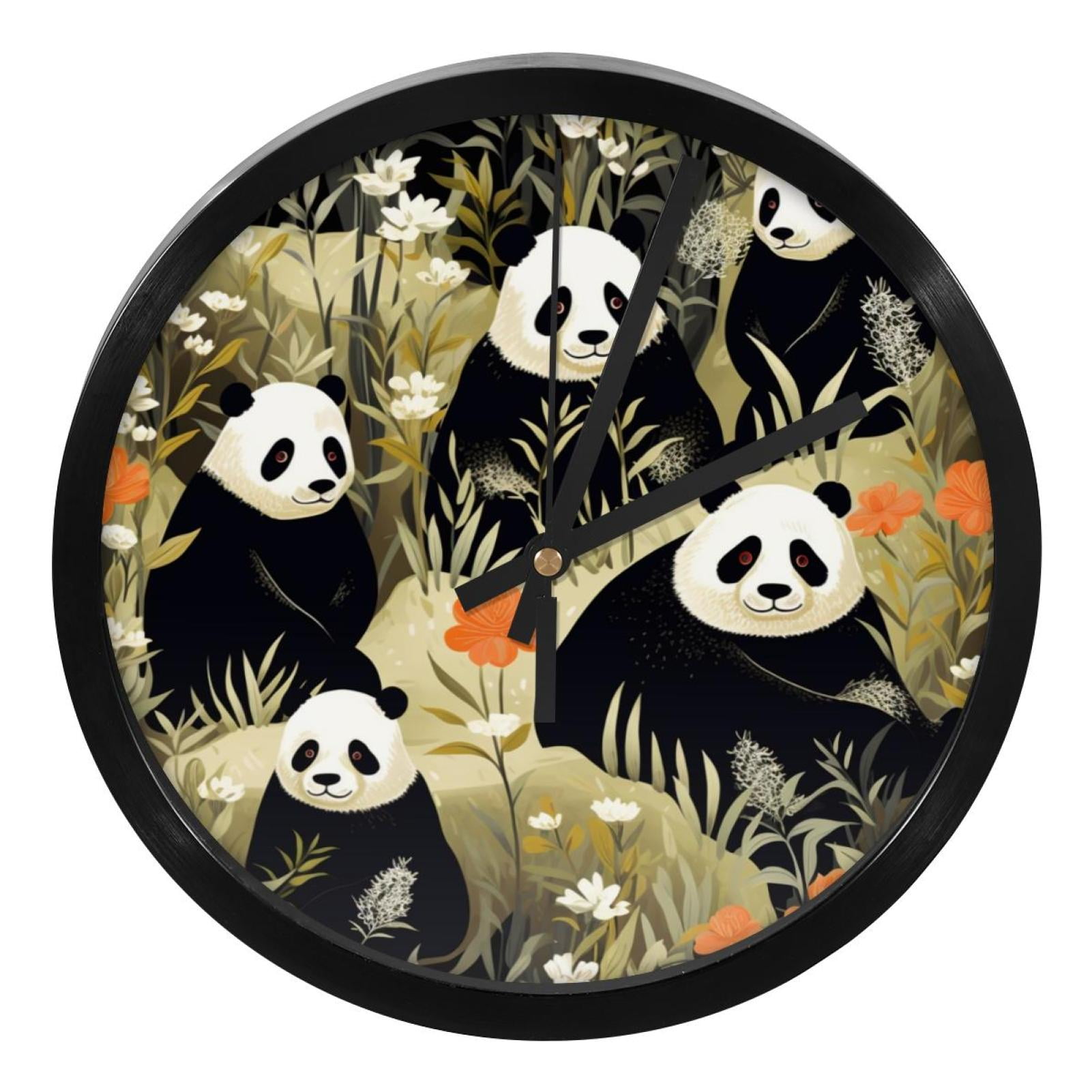 Panda 9.8 Inch Silent Round Digital Wall Clock, Battery Operated, Easy ...