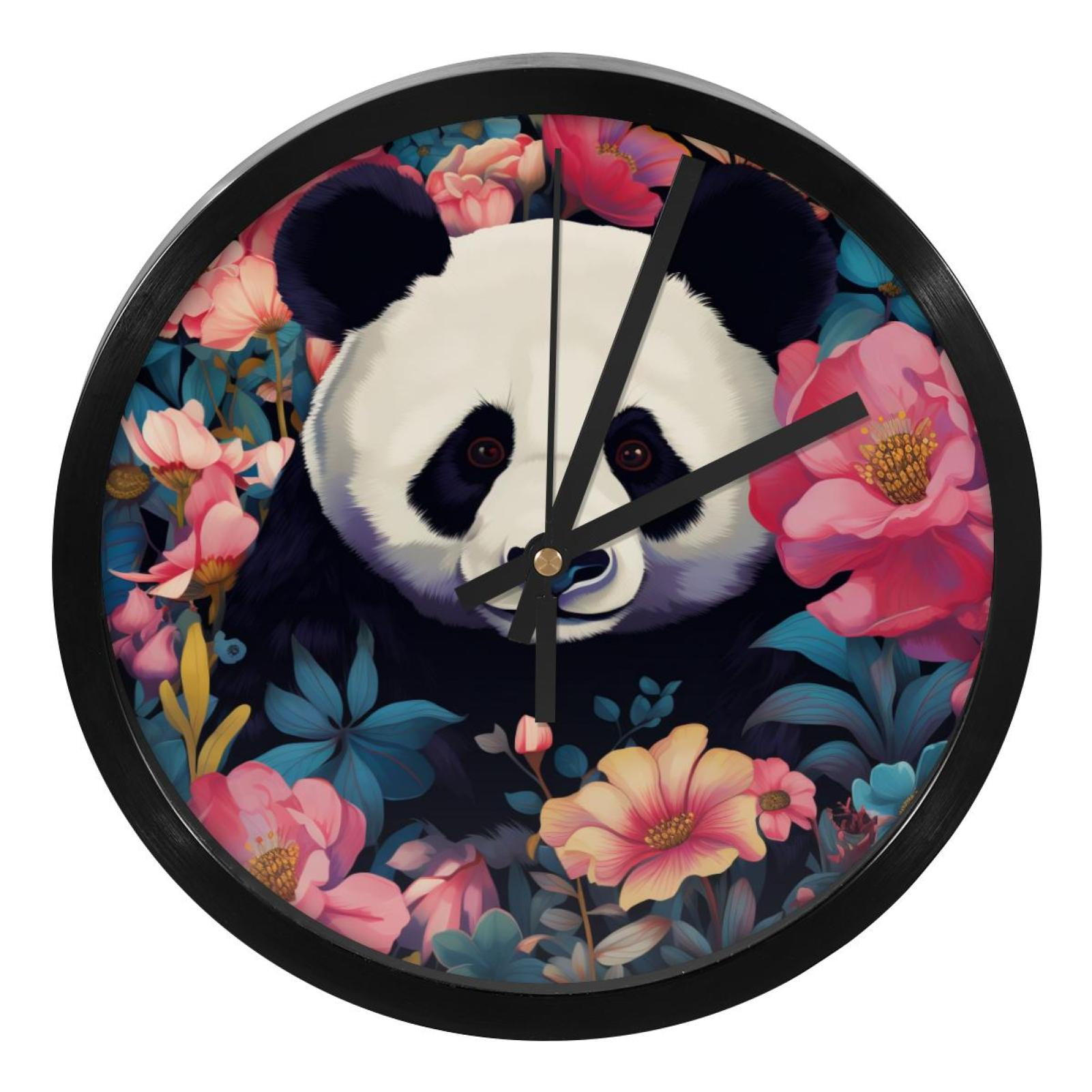 Panda 9.8 Inch Silent Round Wall Clock - Battery Operated Digital Clock ...