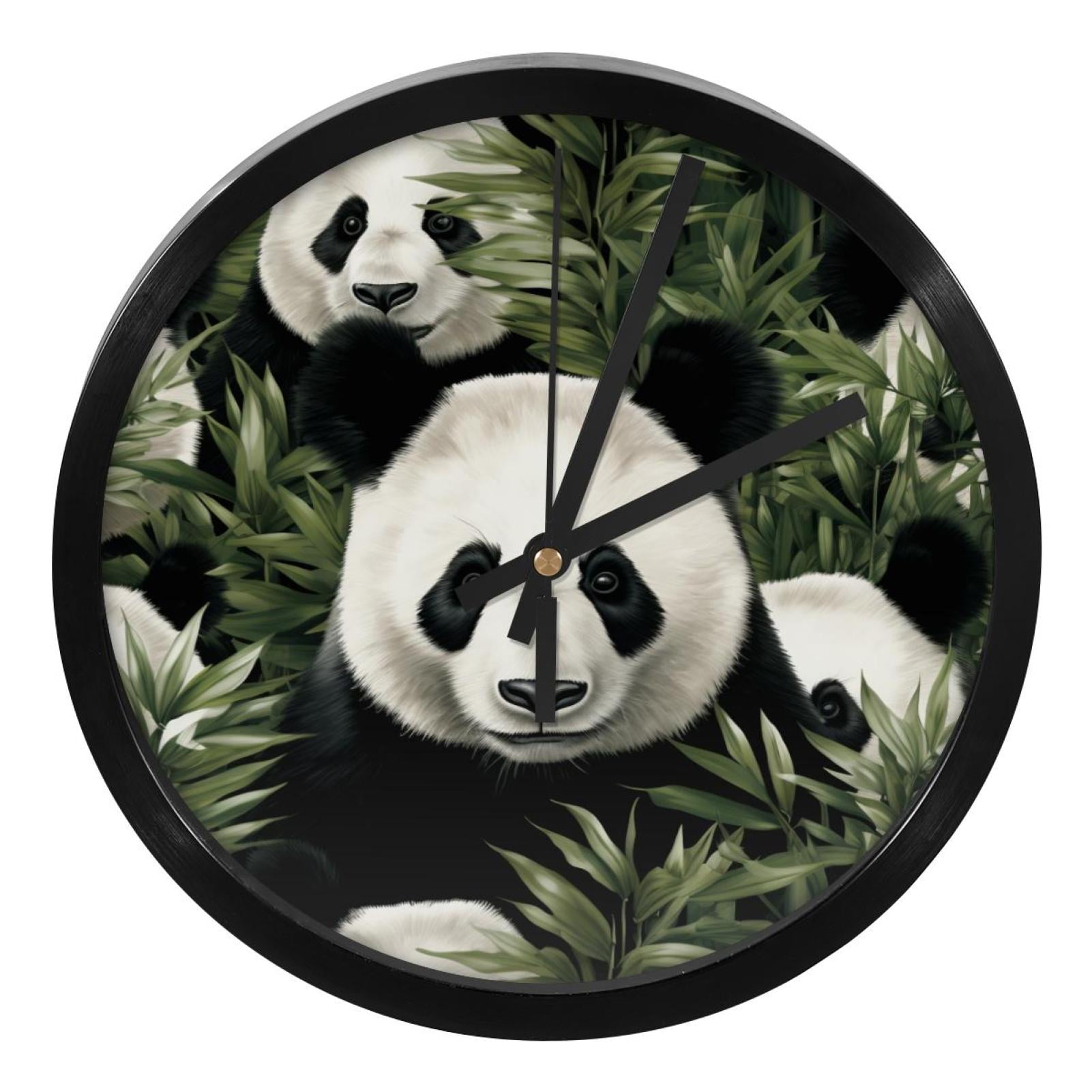 Panda 9.8 Inches Silent Wall Clock, Round Digital Battery Operated ...
