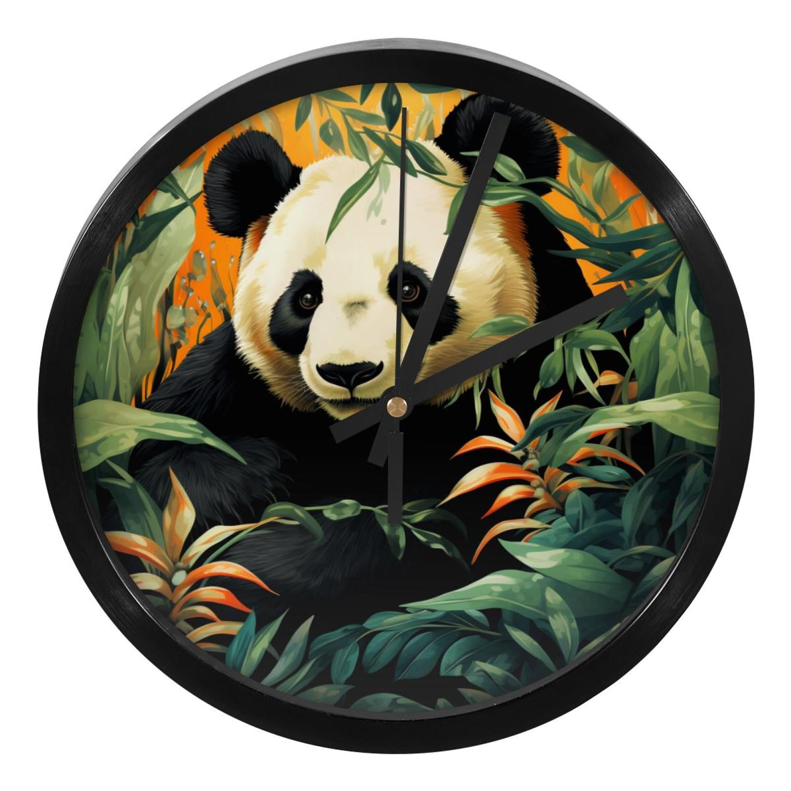 Panda 9.8 Inches Silent Wall Clock, Round Digital Battery Operated ...