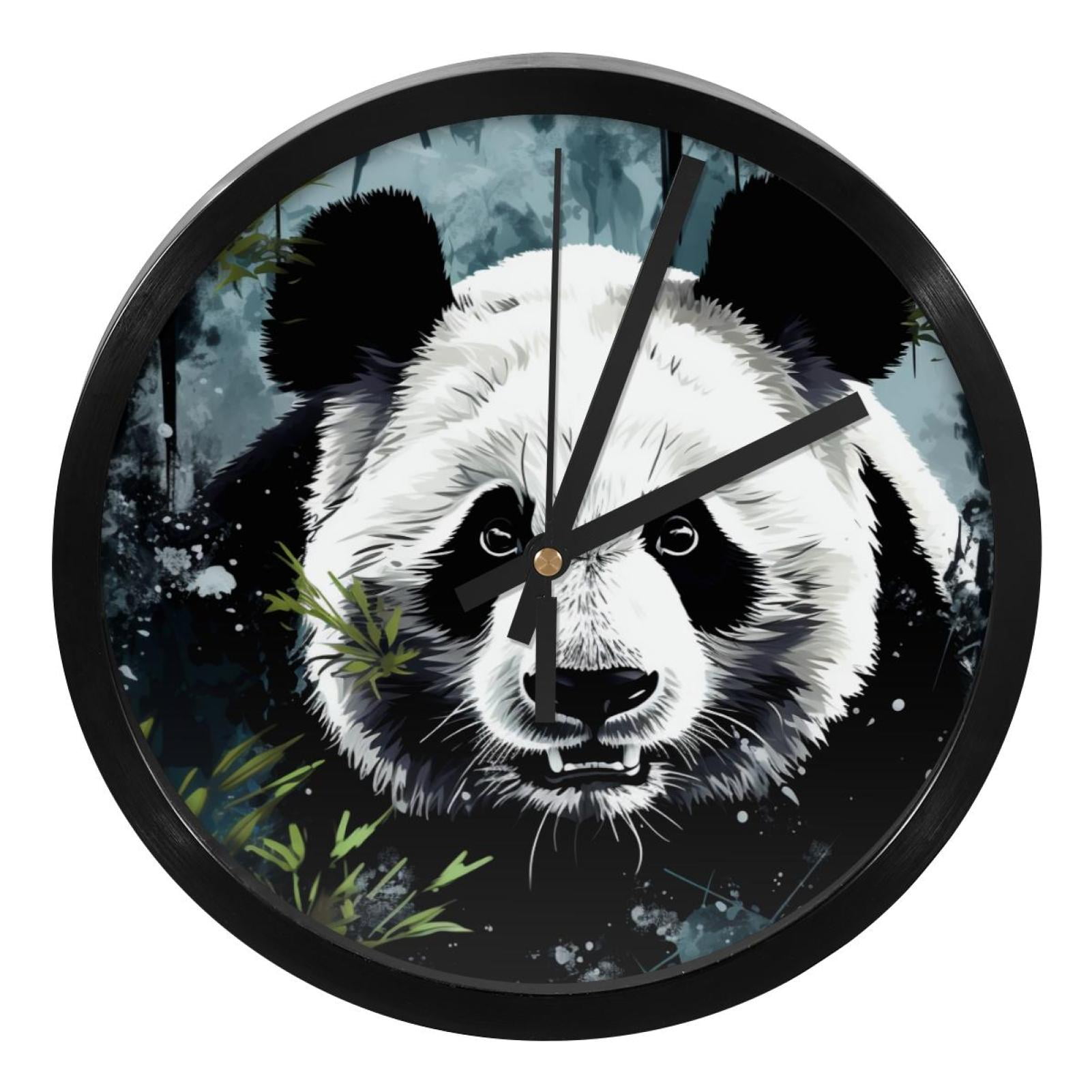 Panda 9.8 Inches Silent Wall Clock, Round Digital Battery Operated ...