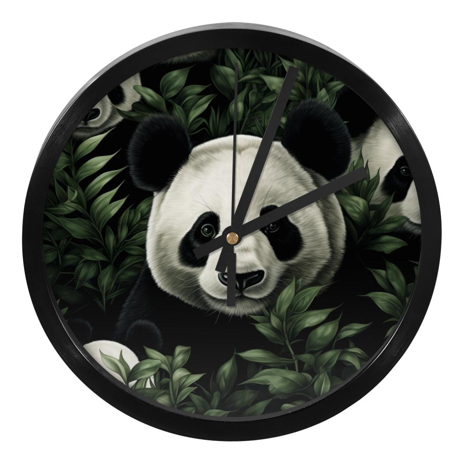Panda 9.8 Inches Wall Clock, Silent Non-Ticking Round Digital Clock ...