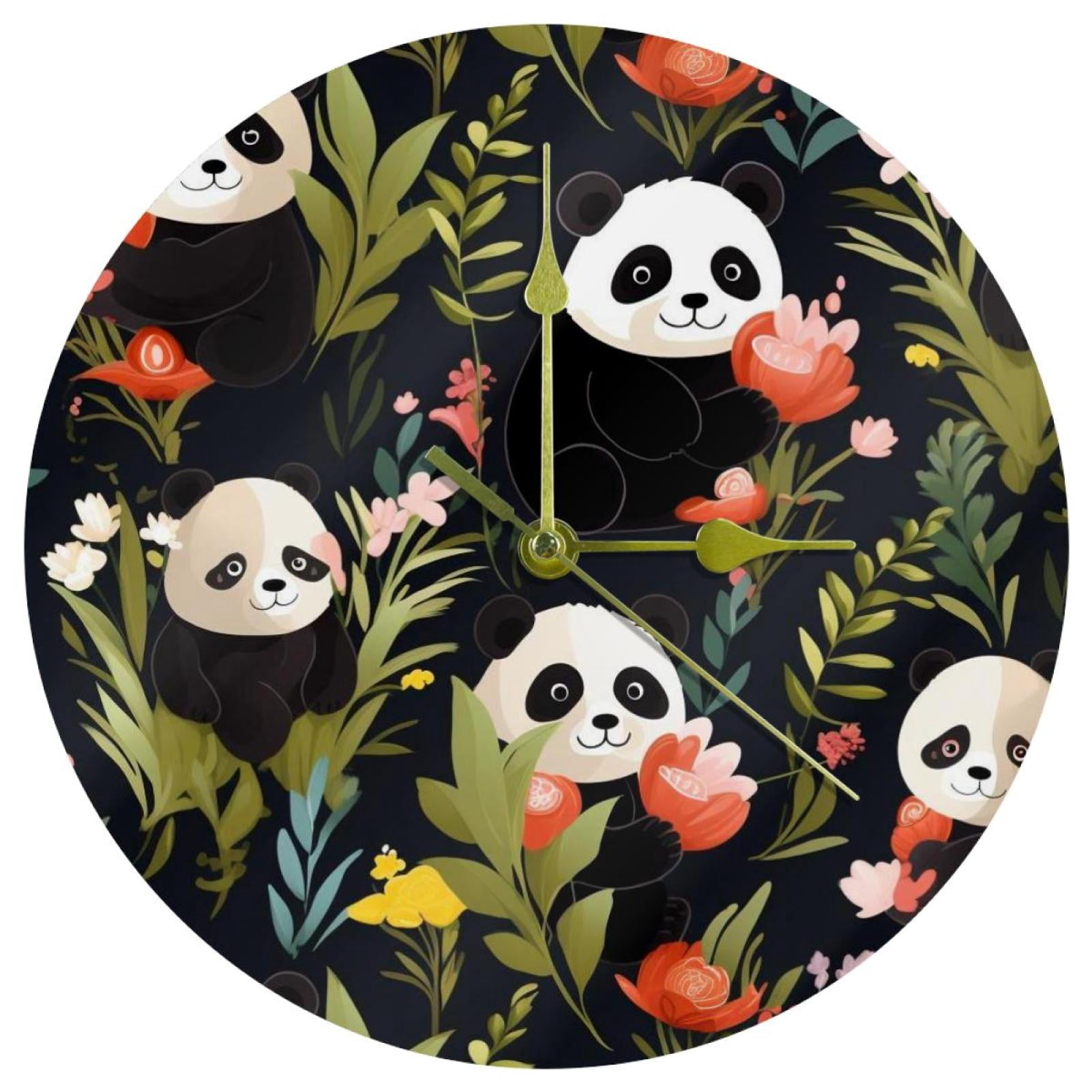 Panda Acrylic Circular Wall Clock - Stylish and Durable Timepiece ...