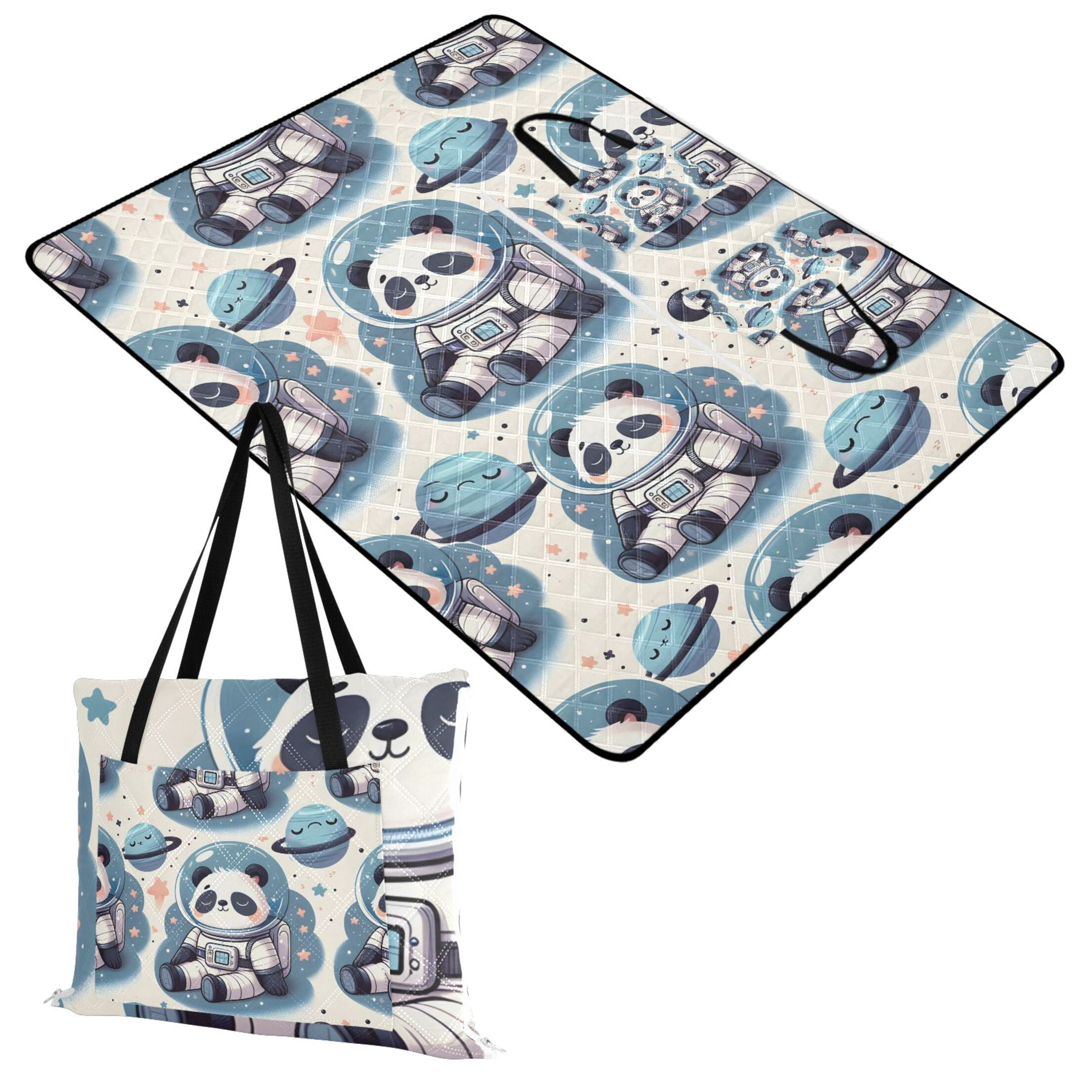 Panda Astronauts Sleeping Extra Large Picnic Beach Blanket Waterproof ...