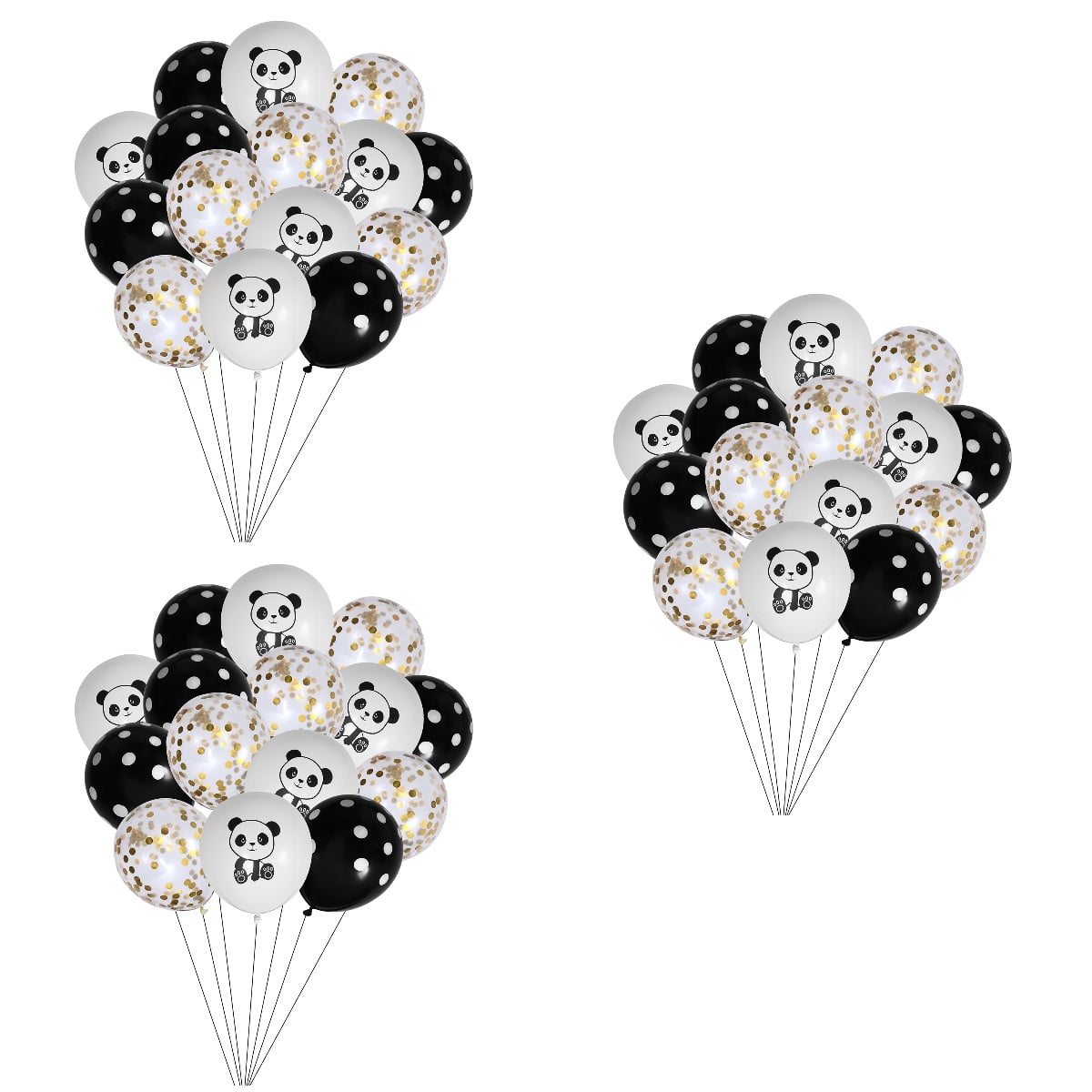 Panda Balloon 3 Sets Lovely Balloons Sequin Decor Zoo Animal Baby ...