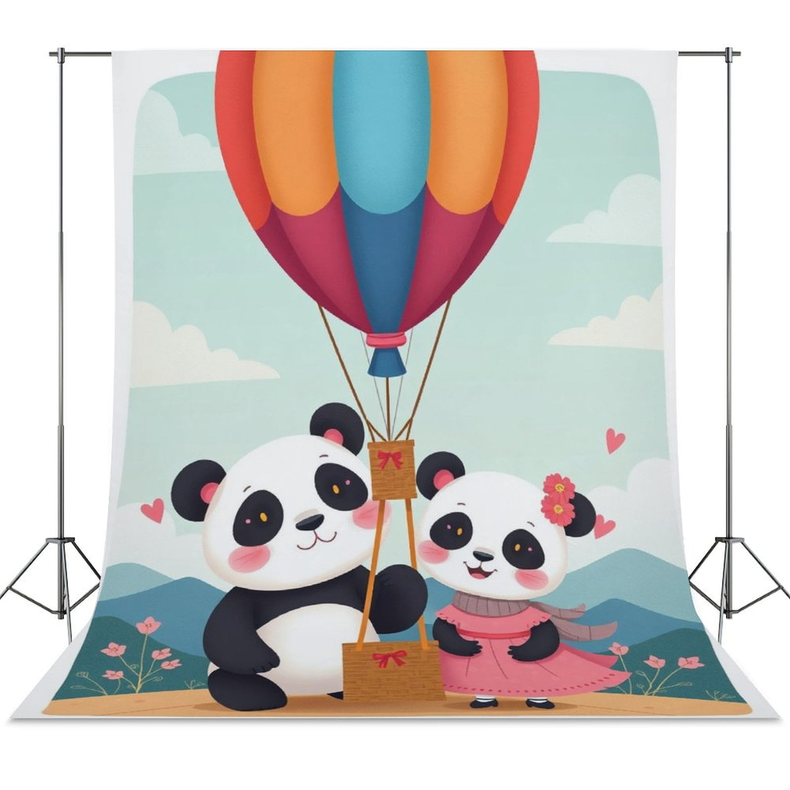 Panda Balloon Ride Love Photography Backdrops Adult Photostudio Props ...
