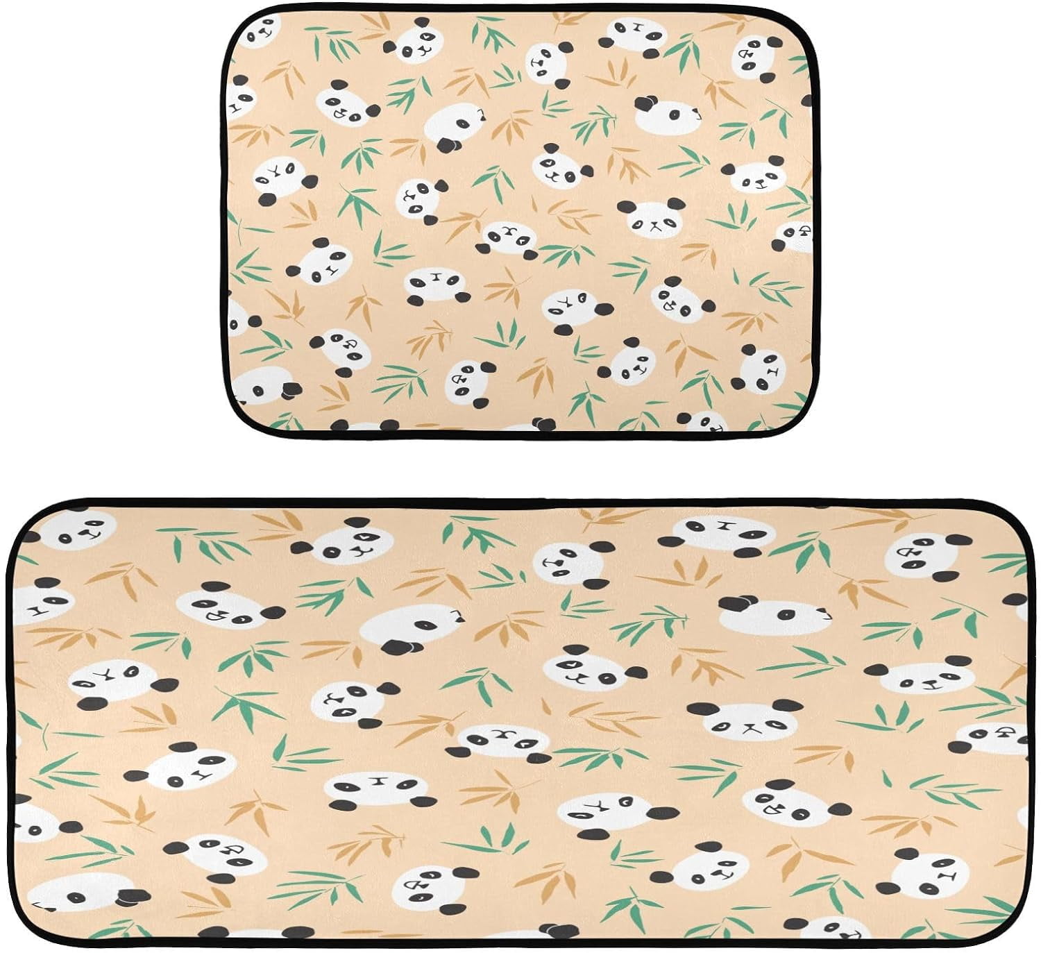Panda Bamboo Kitchen Mat - Cushioned Anti Fatigue Kitchen Rug Set of 2 ...