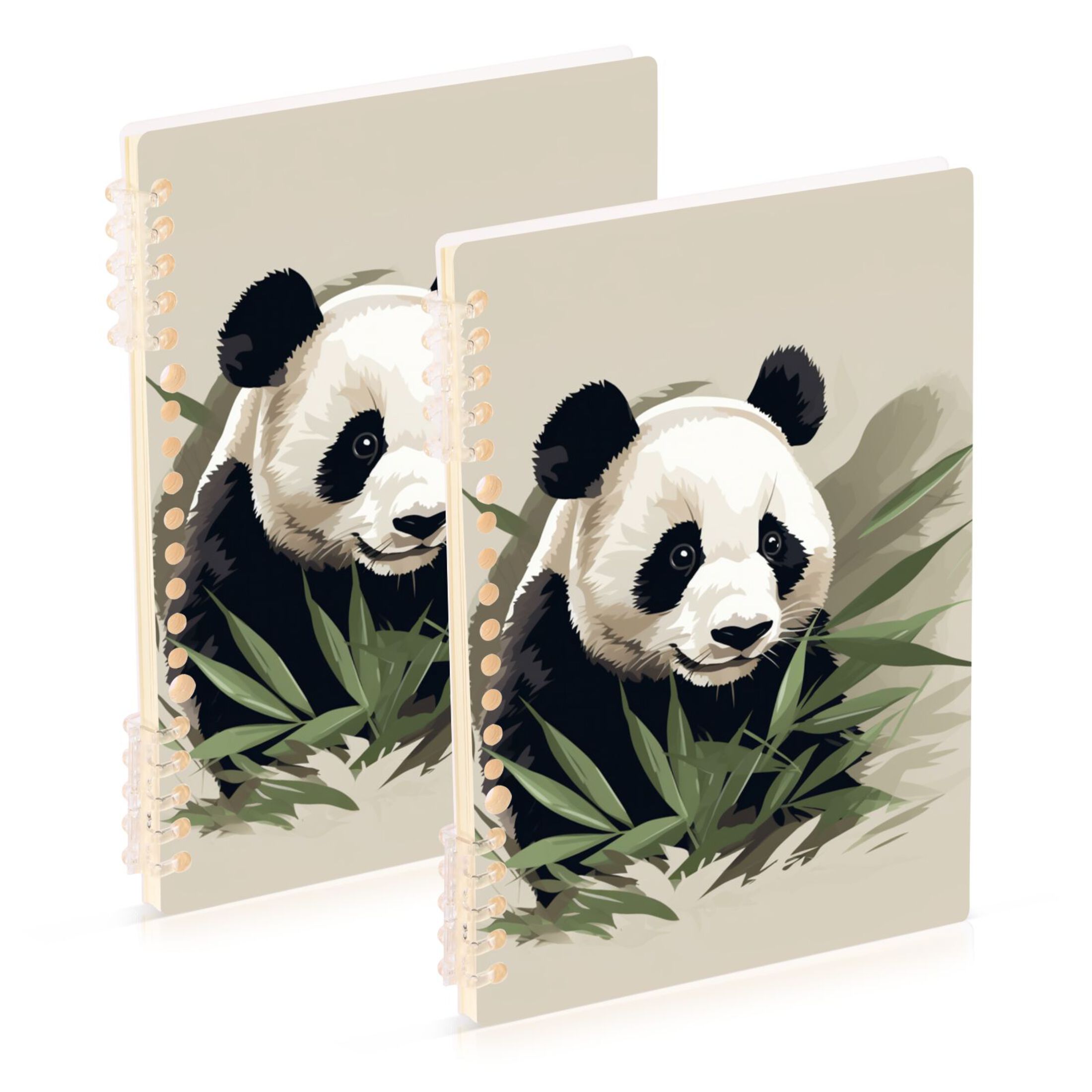 Panda Bamboo Leaves Ring Binder Notebook Journey Note Diary College ...