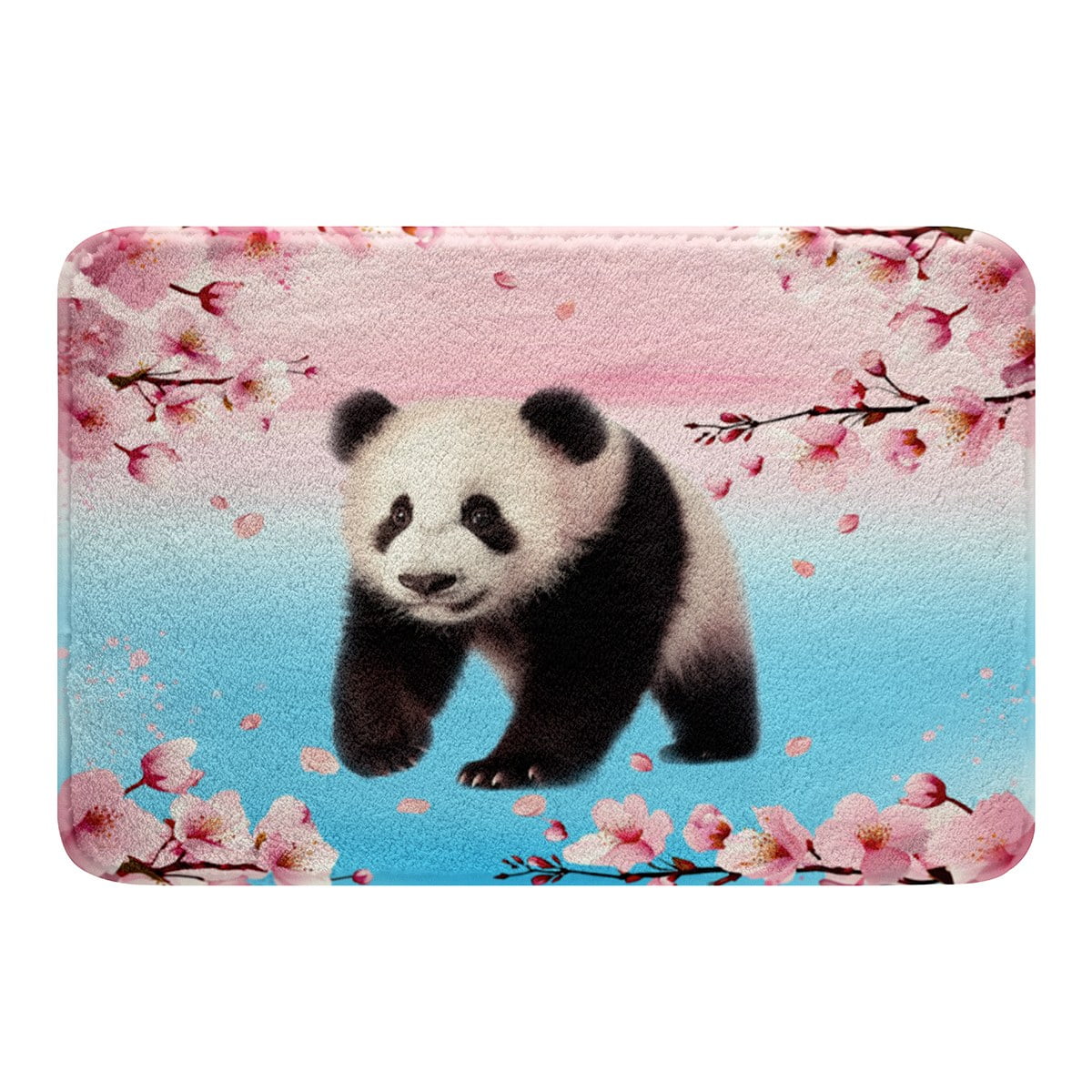Panda Bath Mat Cartoon Bear Animal Bathroom Accessories 16"x24",Cherry ...