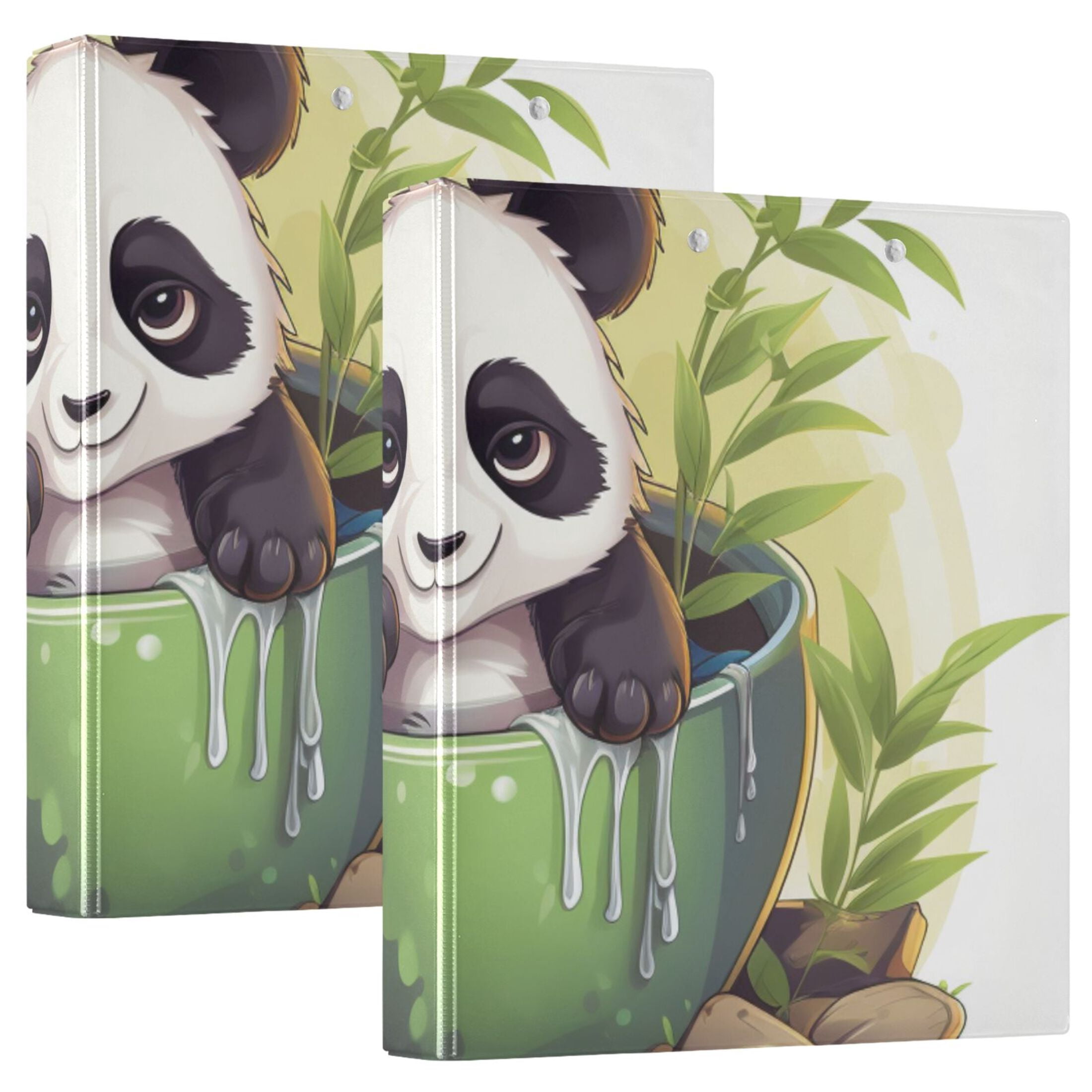 Panda Bear Bamboo Spa 3 Ring Binders 1.5 inch Hardcover File Folders ...