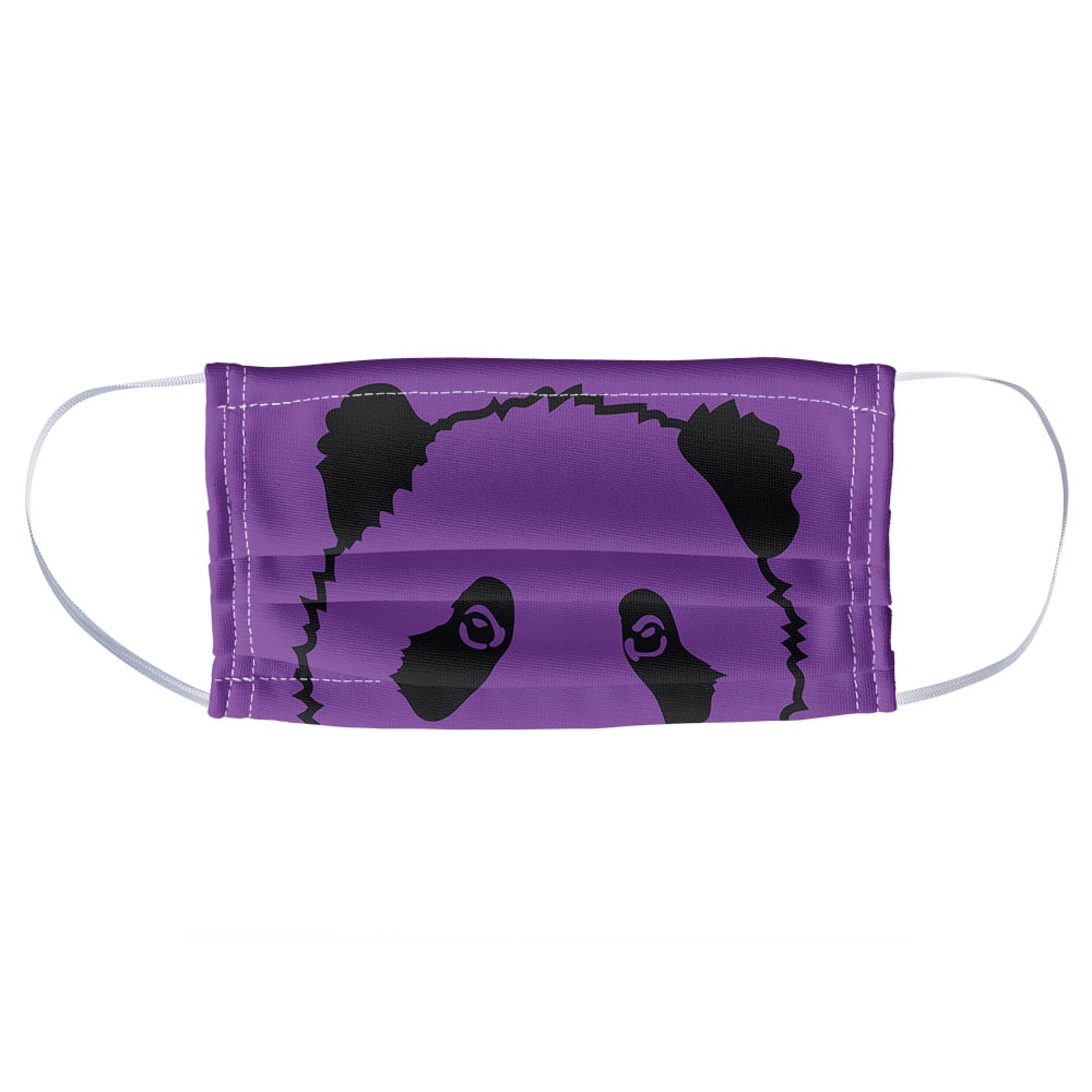Panda Bear Face on Purple 1-Ply Reusable Face Mask Covering, Unisex ...