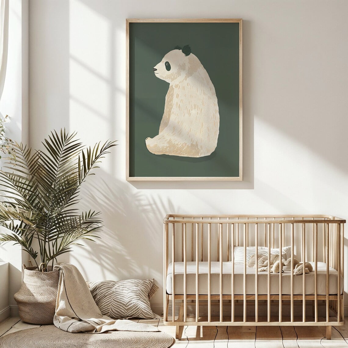 Panda Bear Nursery Wall Art, Kids Room Panda Poster, Printable Animal ...