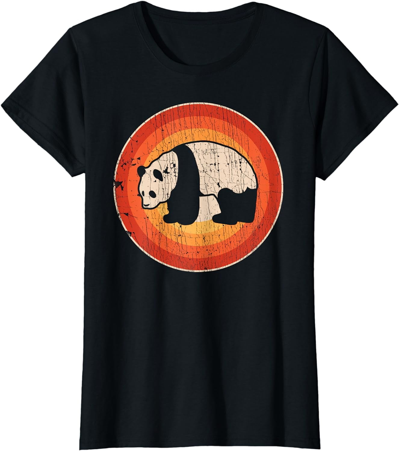 Panda Bear Retro Vintage 60s 70s Sunset Mammal Zoo Animal T-Shirt ...
