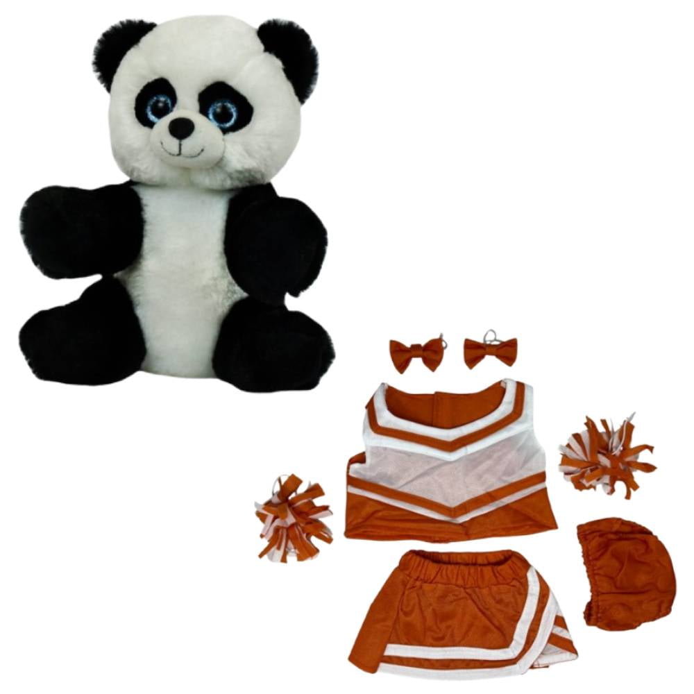 Panda Bear Plush Toy with Red Cheerleader Outfit – 8-Inch Soft Bamboo ...