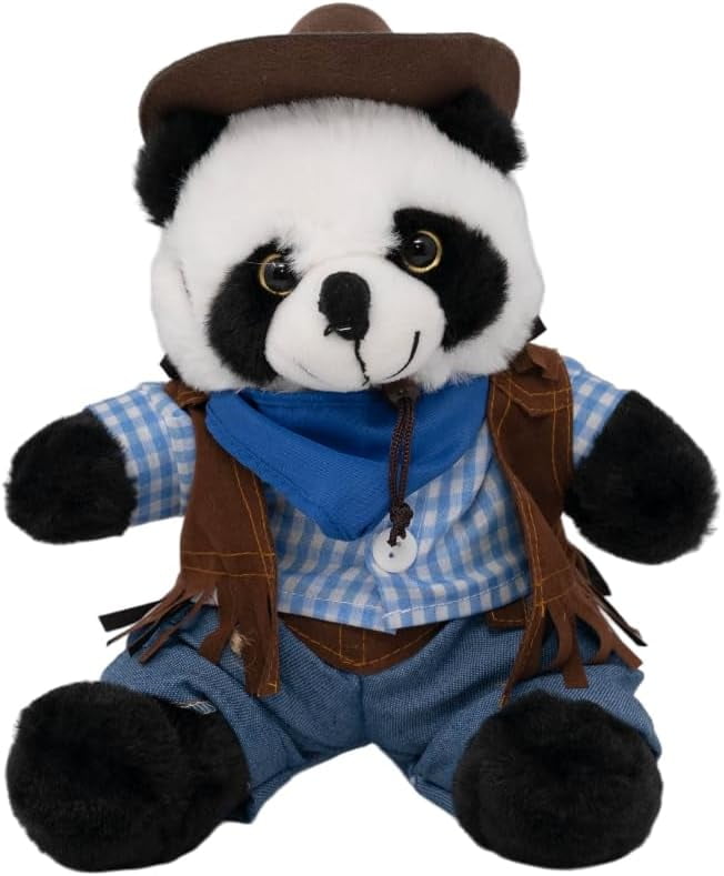 Panda Bear Stuffed Toy in Cowboy Costume - 8-inch Dressed Stuffed Teddy ...