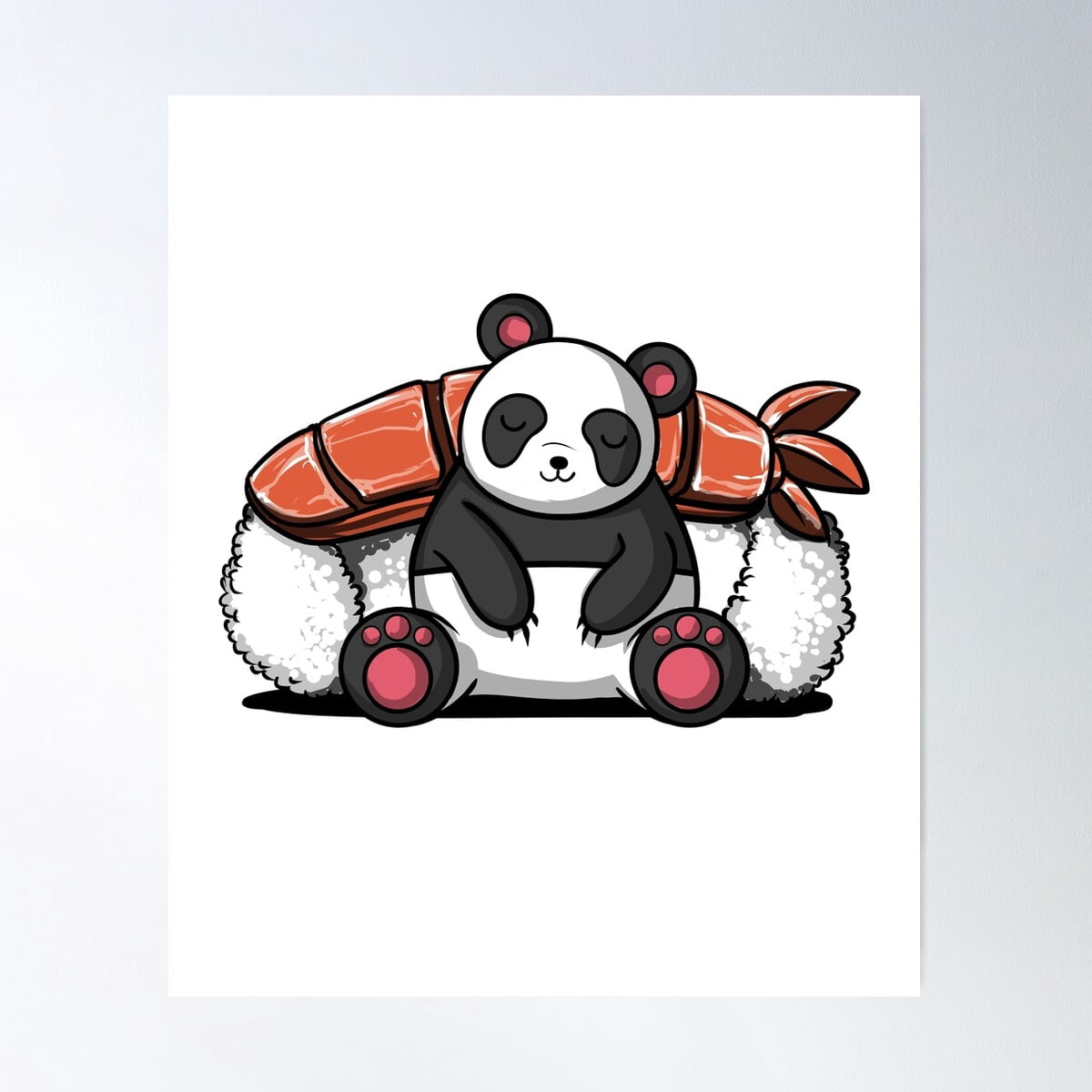 Panda Bear Sushi Poster Wall Art, Modern Wall Decor For Living Room ...