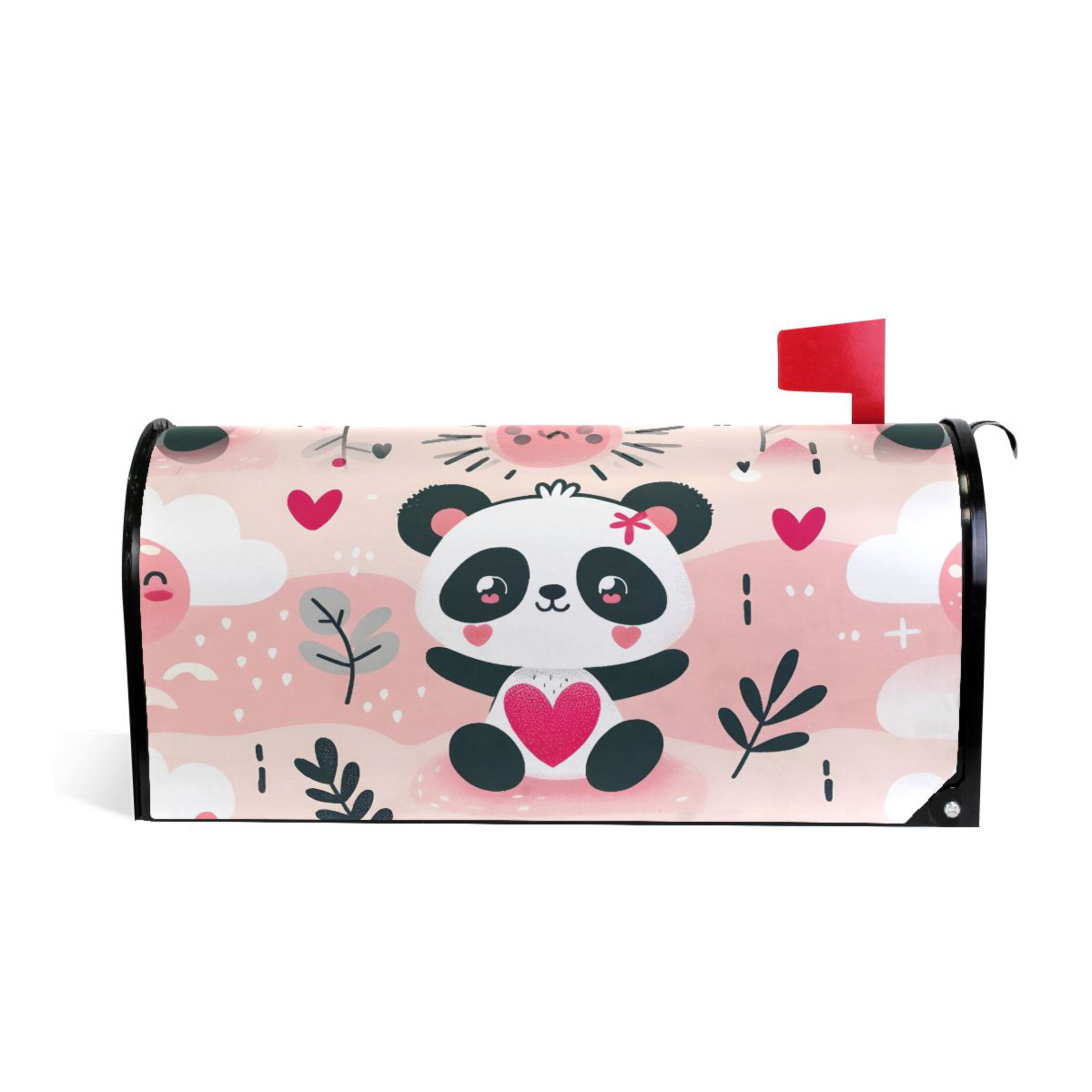 Panda Bear with Cute Sun Magnetic Mailbox Covers 21" X 18" Post Letter ...