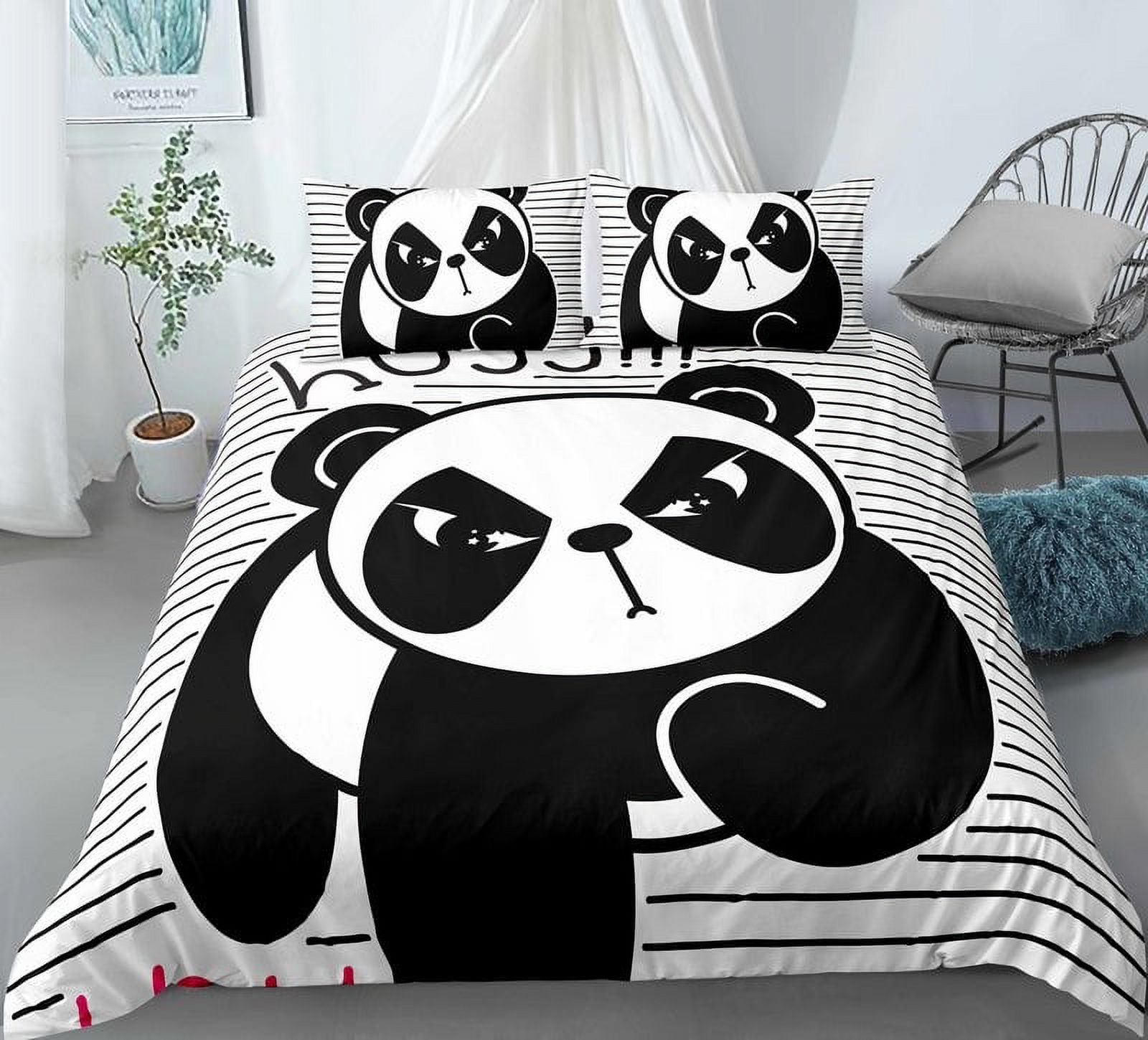 Panda Bedding Twin Size, Cute Panda Bedding Set for Girls Kids Teens ...